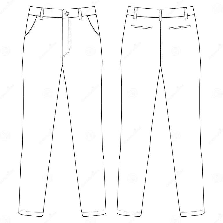 Chino Trousers. Men S Formal Trouser Pant Front and Back View Flat ... Chino Trousers. Men S Formal Trouser Pant Front and Back View Flat ...