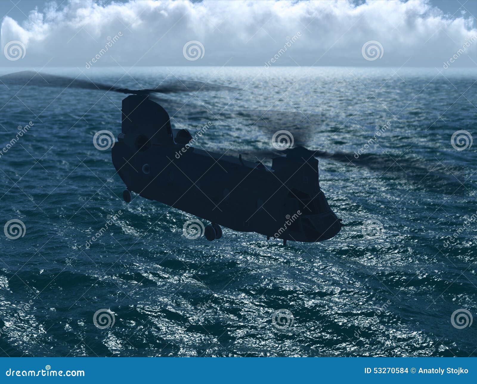 Boeing CH-47 Chinook, Chinook HC1. Vector Drawing Of Transport ...