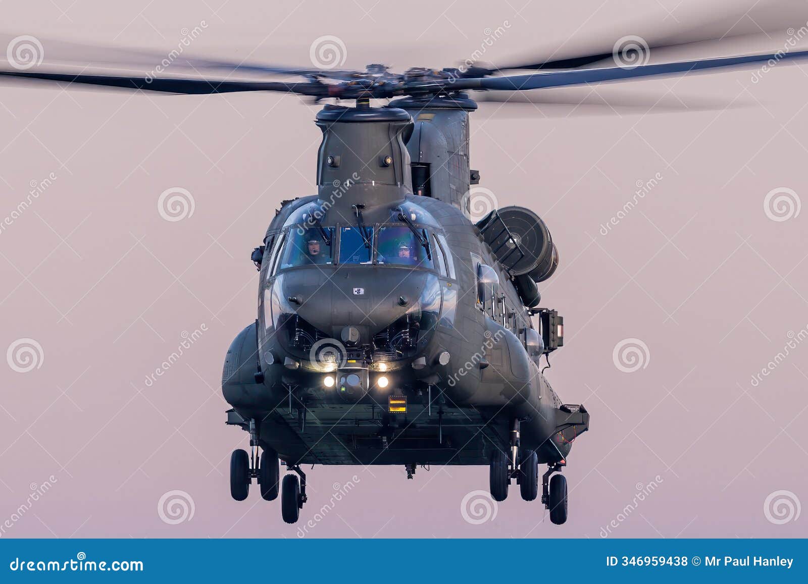 Chinook Helicopter Front View: Power and Precision in Flight Editorial ...