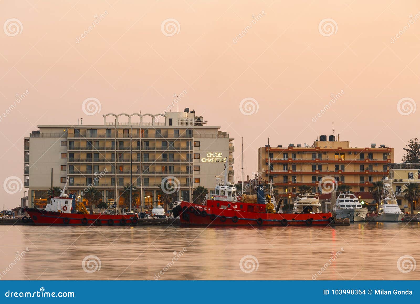 Chios town. editorial stock image. Image of evening - 103998364