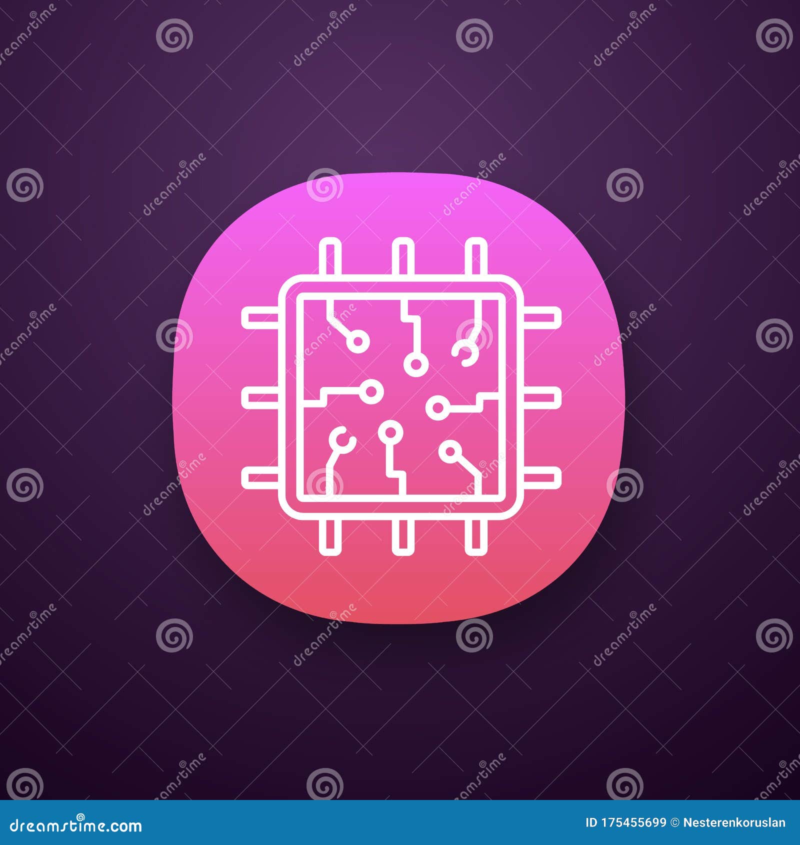 Chip app icon stock vector. Illustration of cybernetics - 175455699
