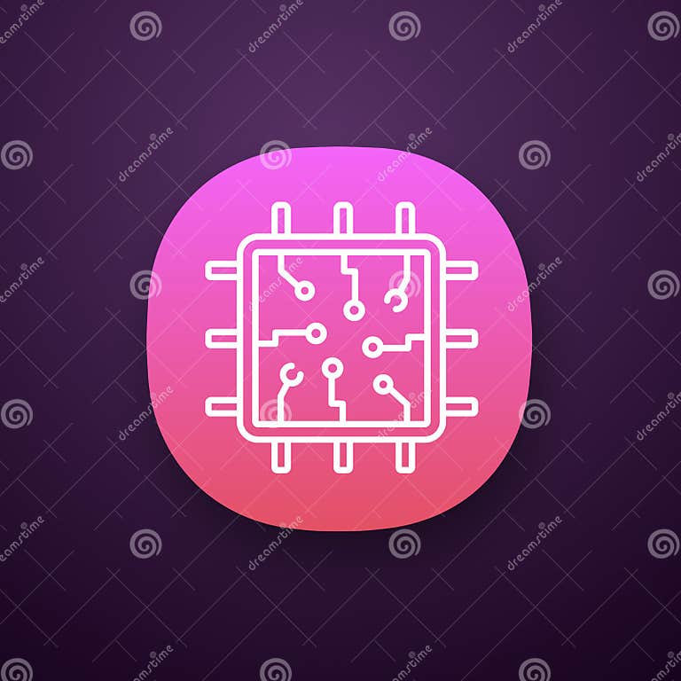 Chip app icon stock vector. Illustration of cybernetics - 175455699
