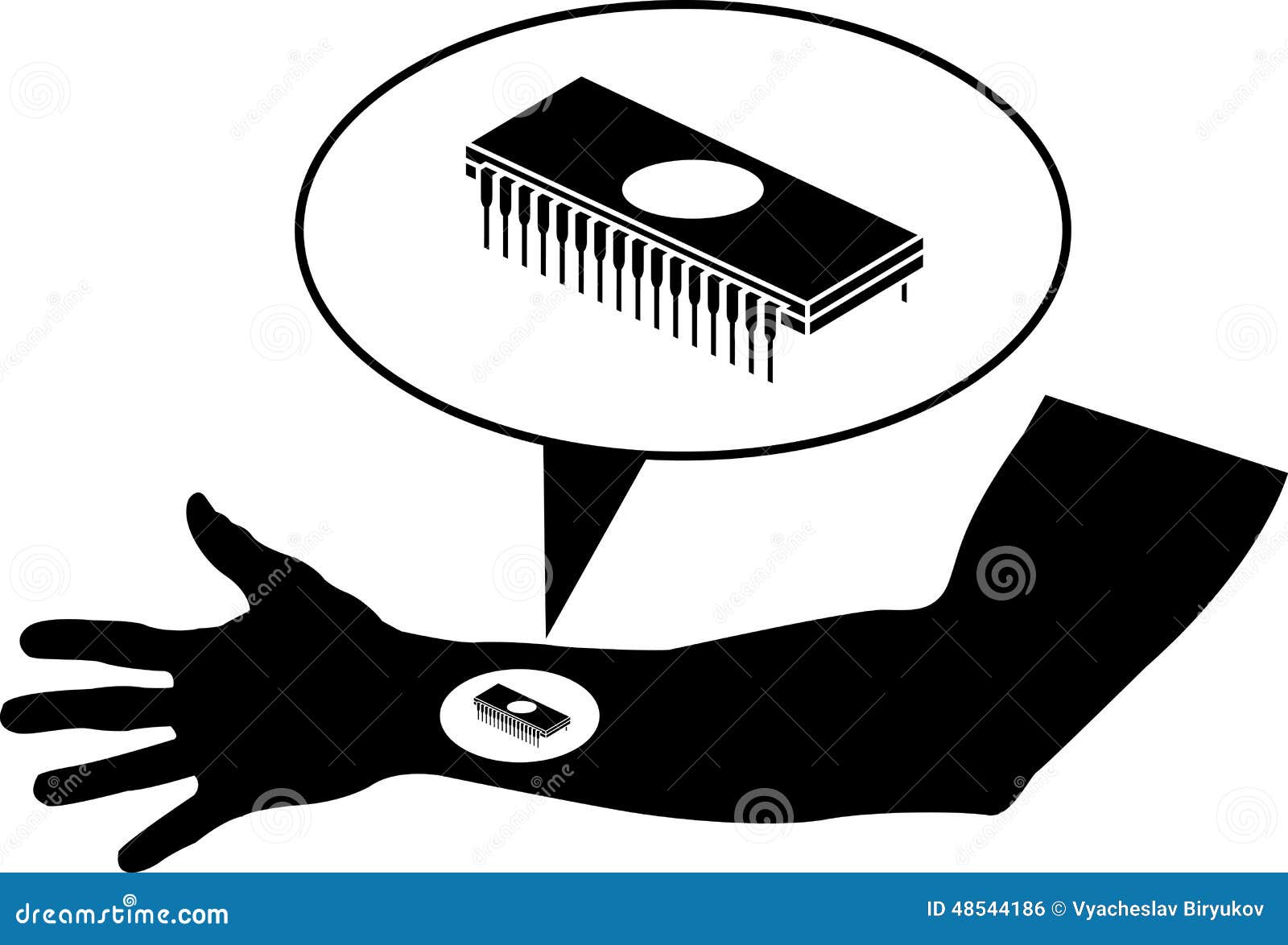 Chip In Arm Stock Vector Illustration Of Isolated Control 48544186
