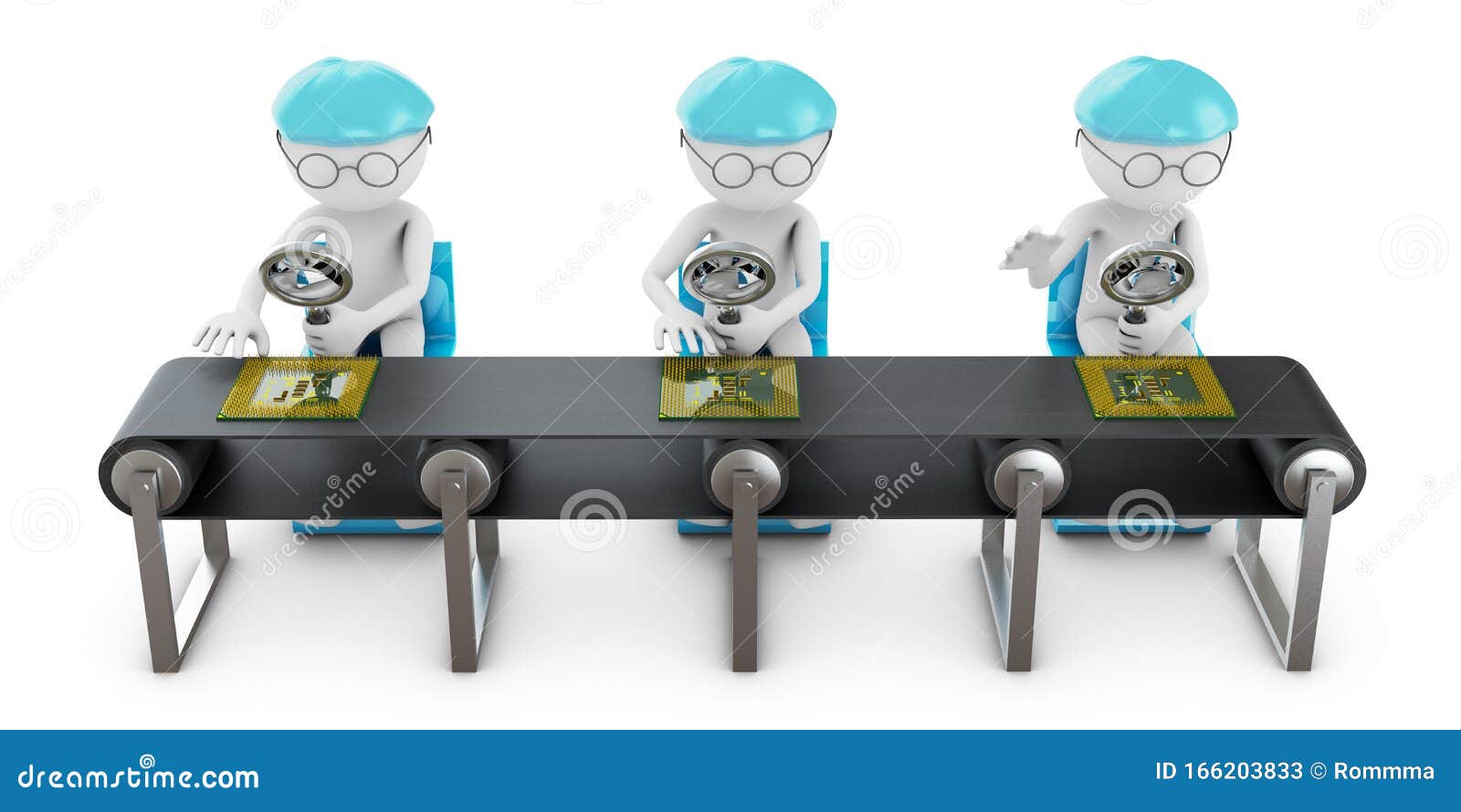 Chip on the assembly line stock illustration. Illustration of computer ...