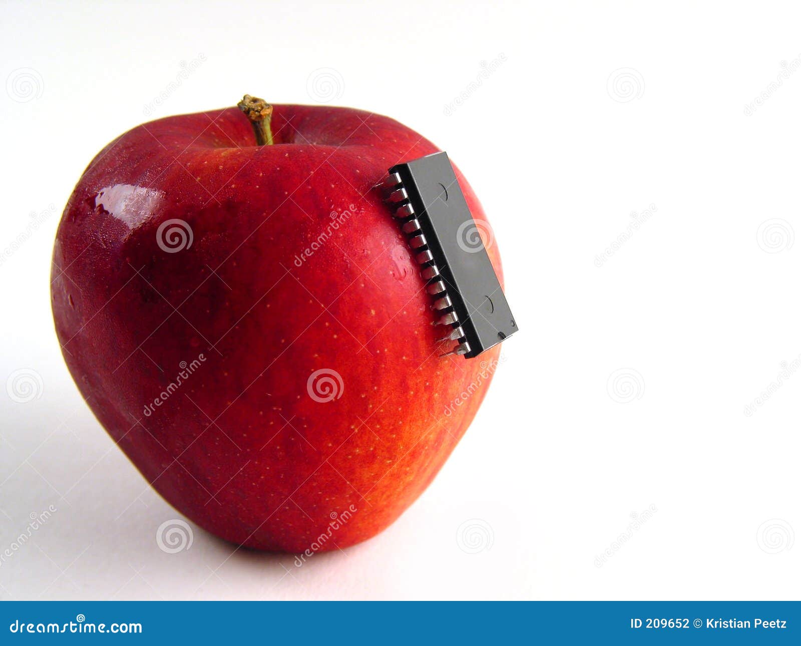 Chip-attack on red apple! stock photo. Image of manipulation - 209652