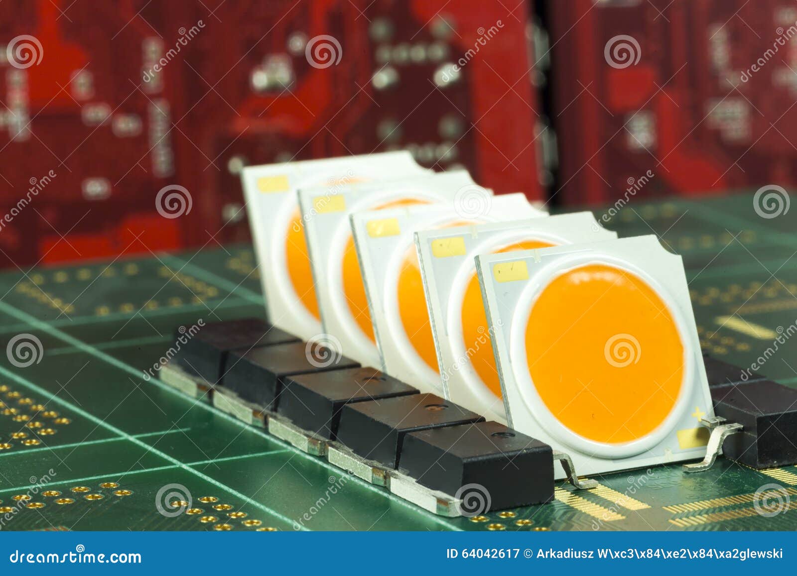 Chip on Board stock image. Image of components, macro - 64042617