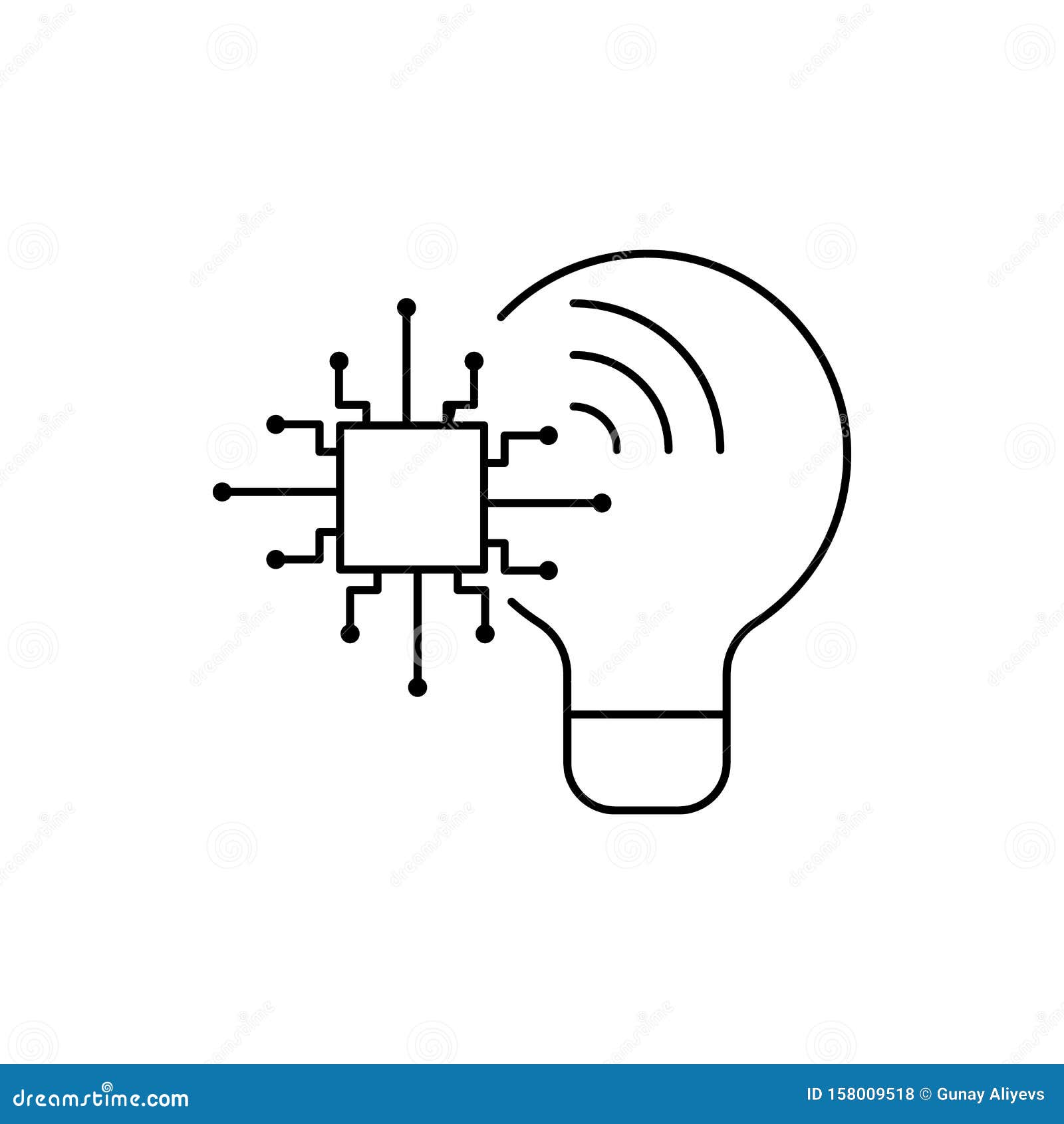 Chip Bulb Icon. Element of Internet in Life Icon Stock Illustration ...