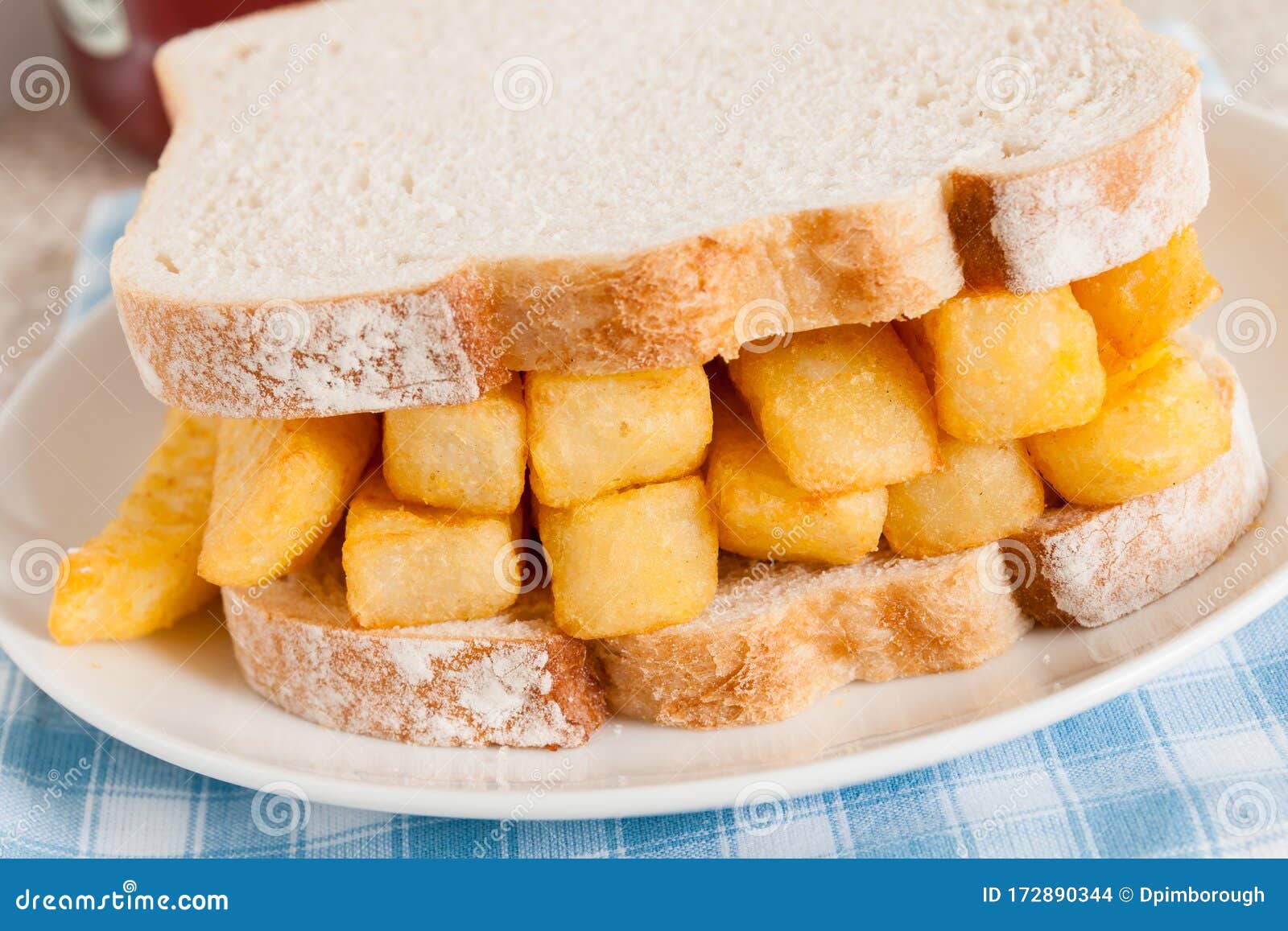Chip Butty stockfoto. Bild von schnell, fett, platte - 172890344