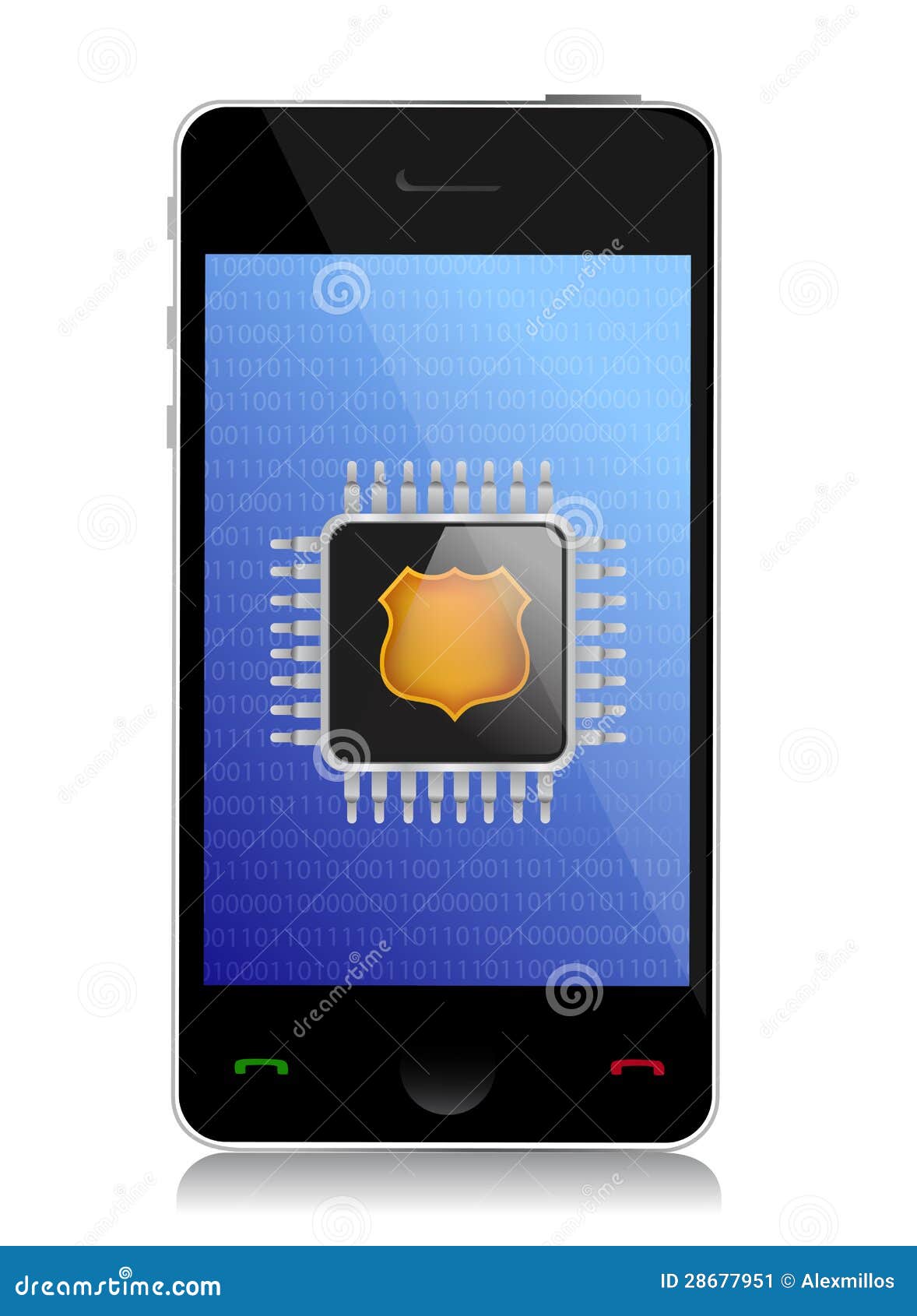 Chip and cellphone stock illustration. Illustration of machine - 28677951