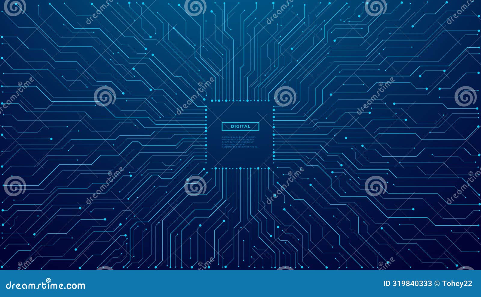 Chip and Circuit Board. Vector Illustration with Text Space Stock ...