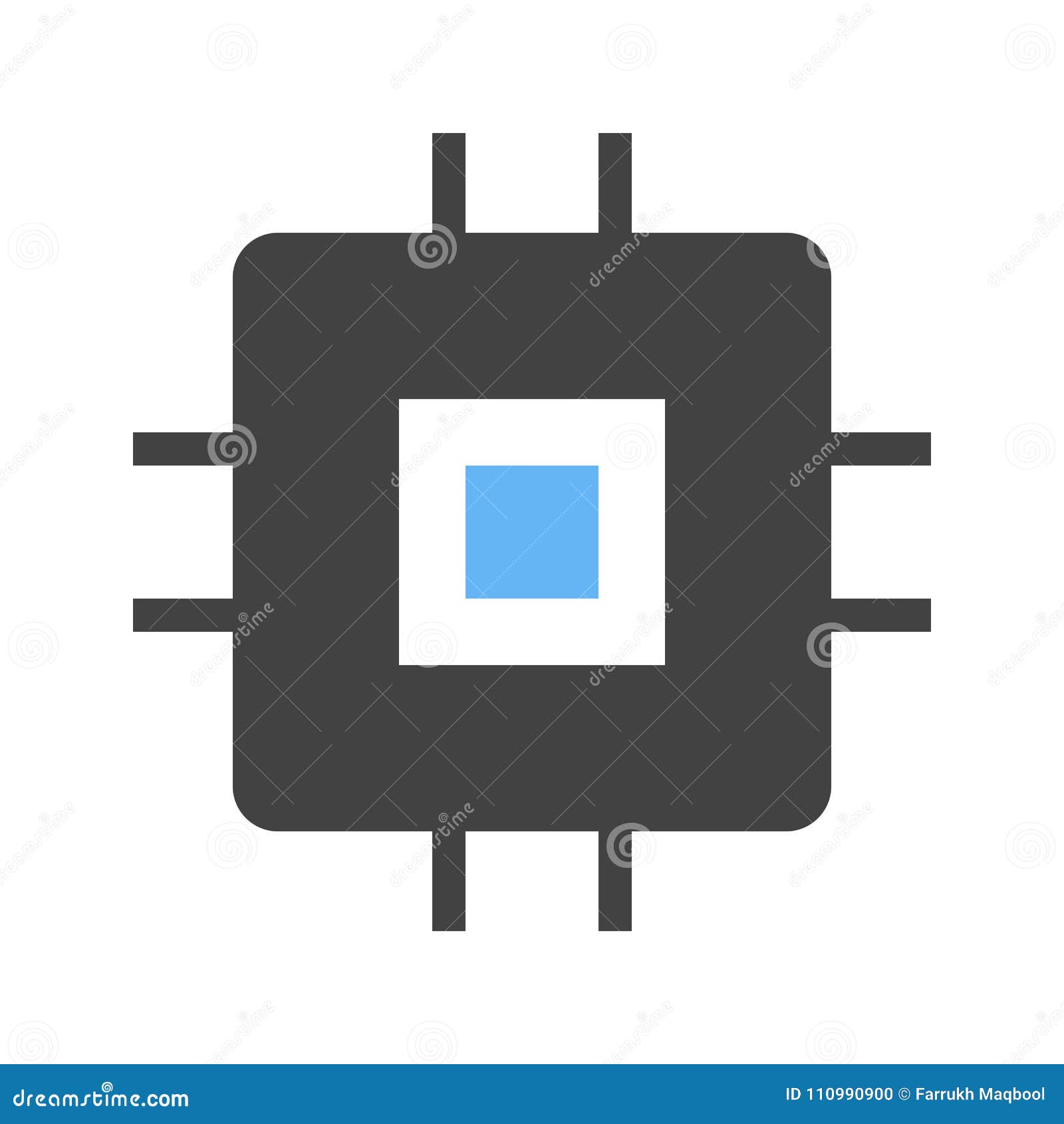 Chip, Circuit Icon stock vector. Illustration of hardware - 110990900