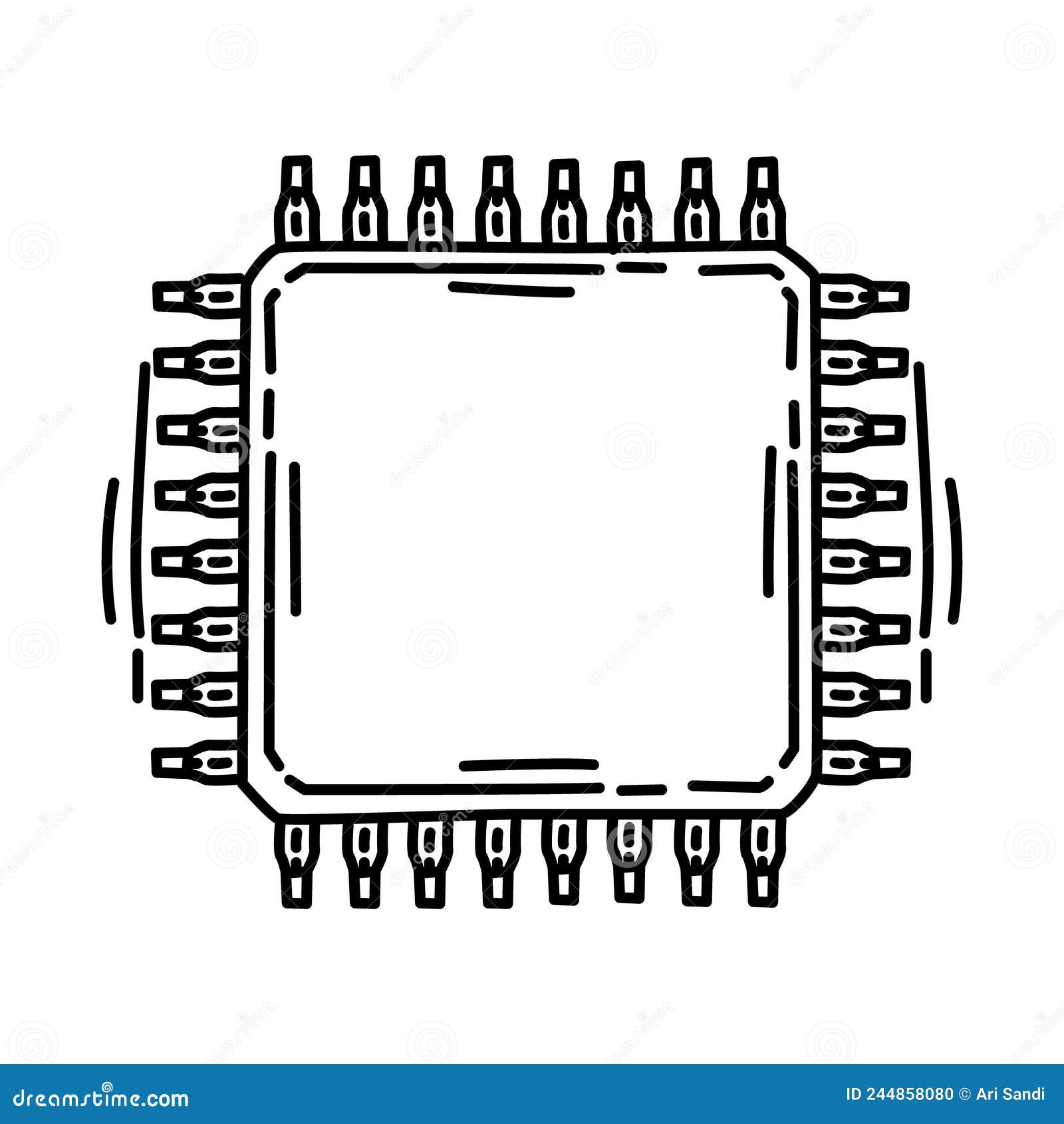 Chip Component Icon. Doodle Hand Drawn or Outline Icon Style Stock ...