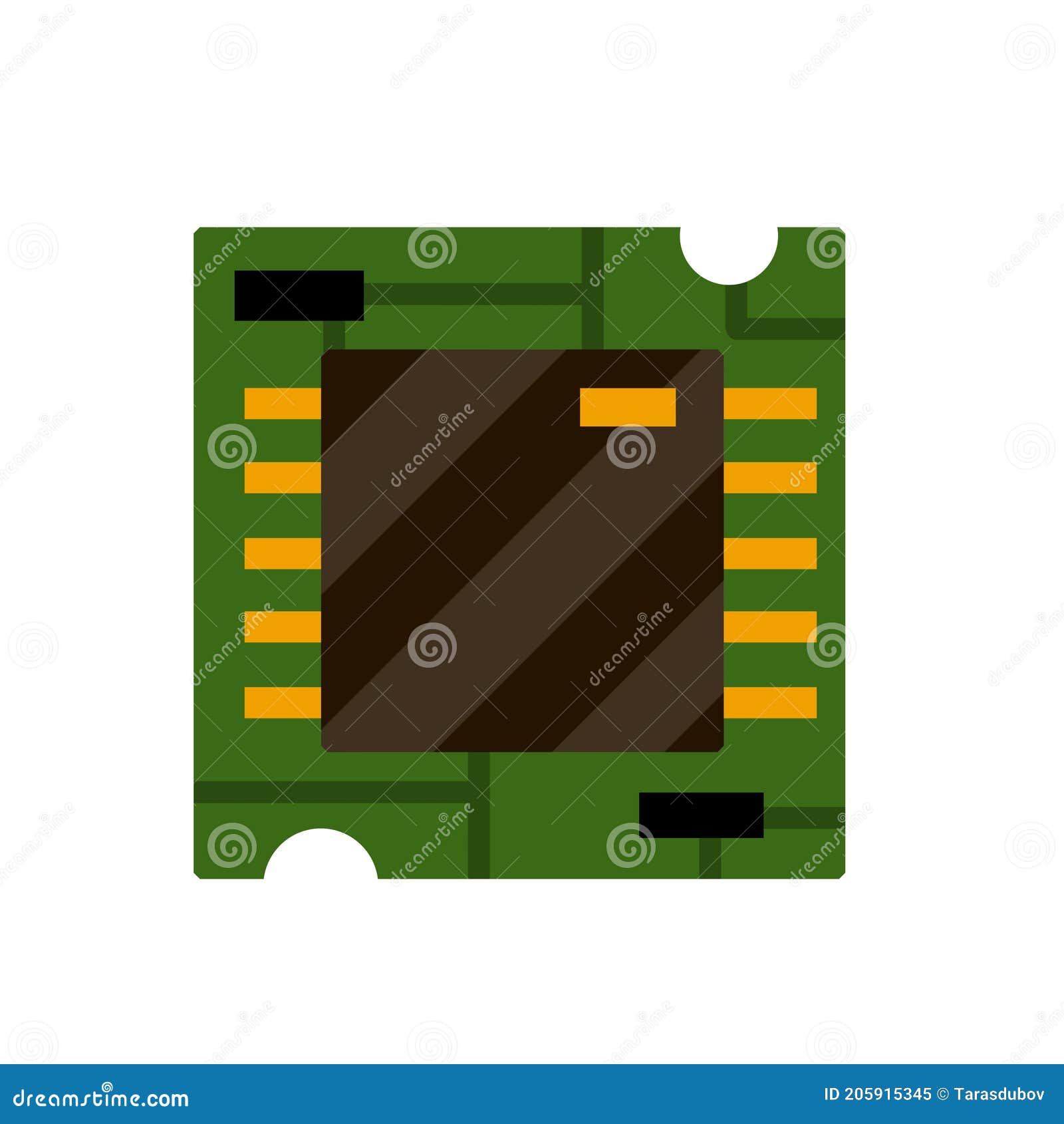 Chip. Computer Accessories. Green Microchip. Modern Technology Stock ...