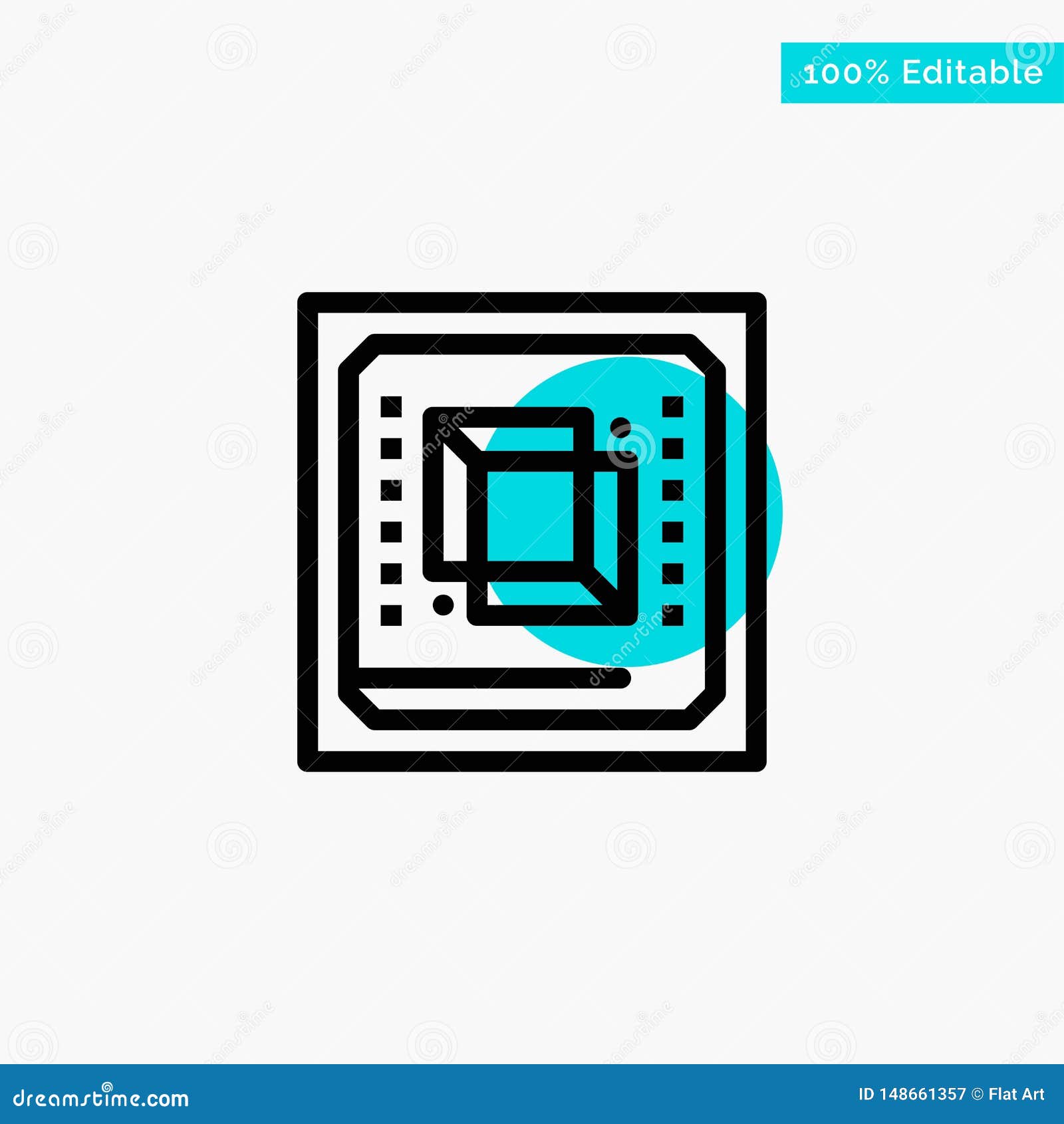 Chip, Computer, Cpu, Hardware, Processor Turquoise Highlight Circle Point Vector Icon Stock ...