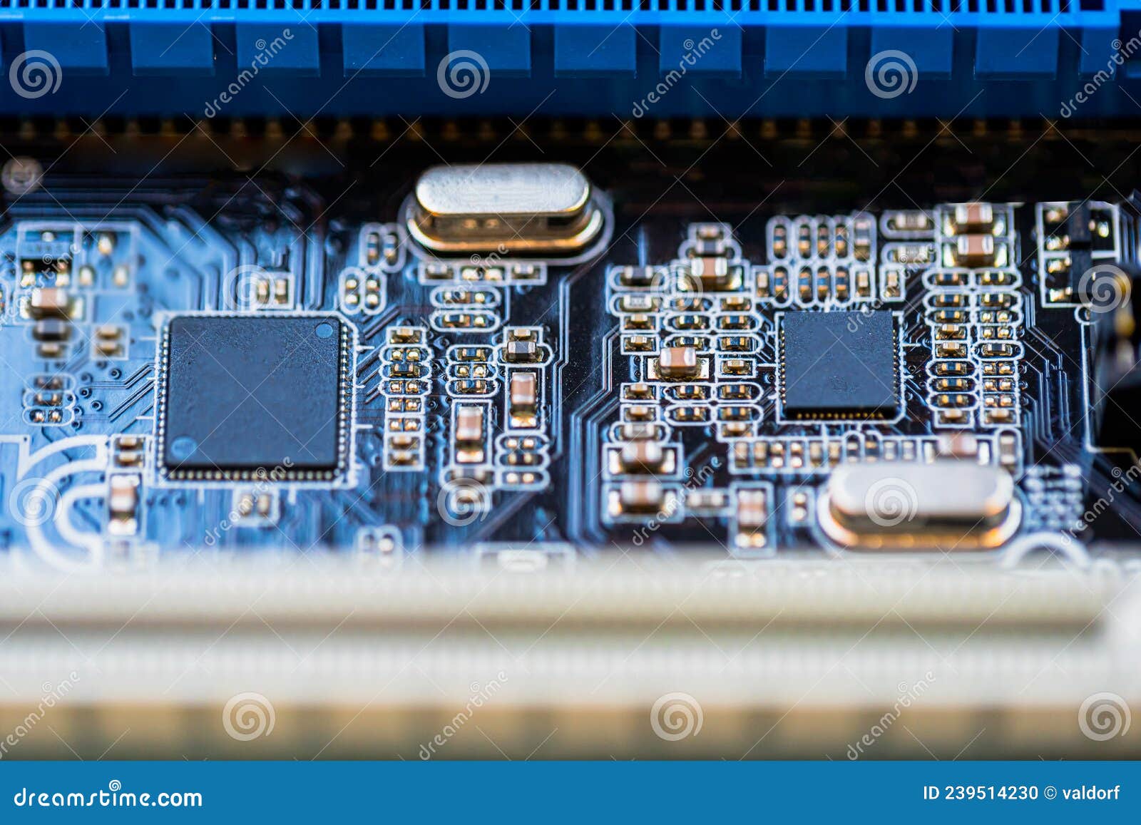 PC Motherboard with Chips, Transistors and Microprocessors Stock Photo ...