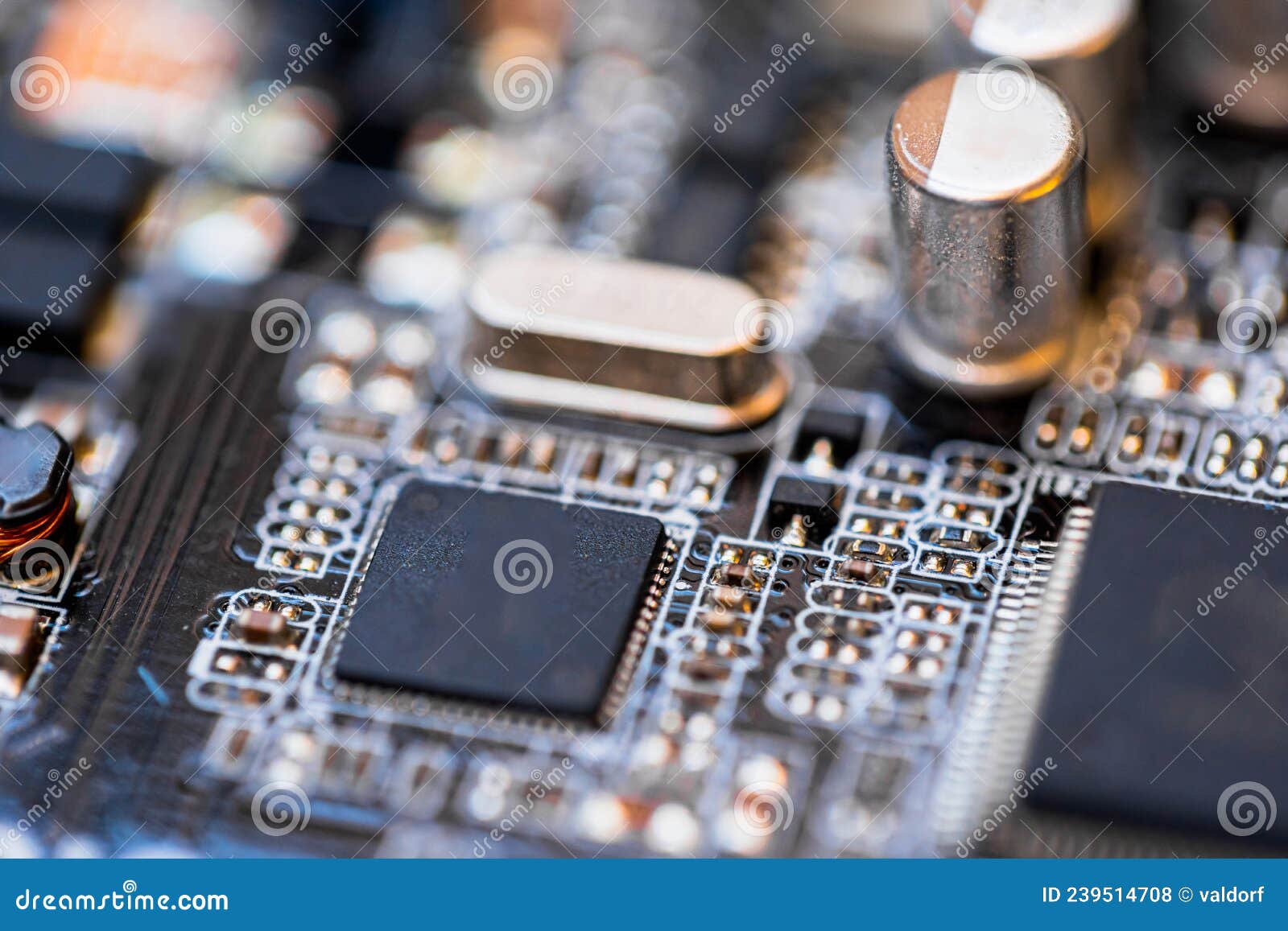 PC Motherboard with Chips, Transistors and Microprocessors Stock Photo ...