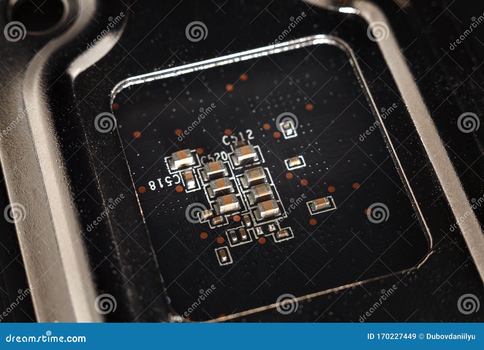 A Chip in a Computer with Many Electrical Elements, a CPU, a GPU, a ...