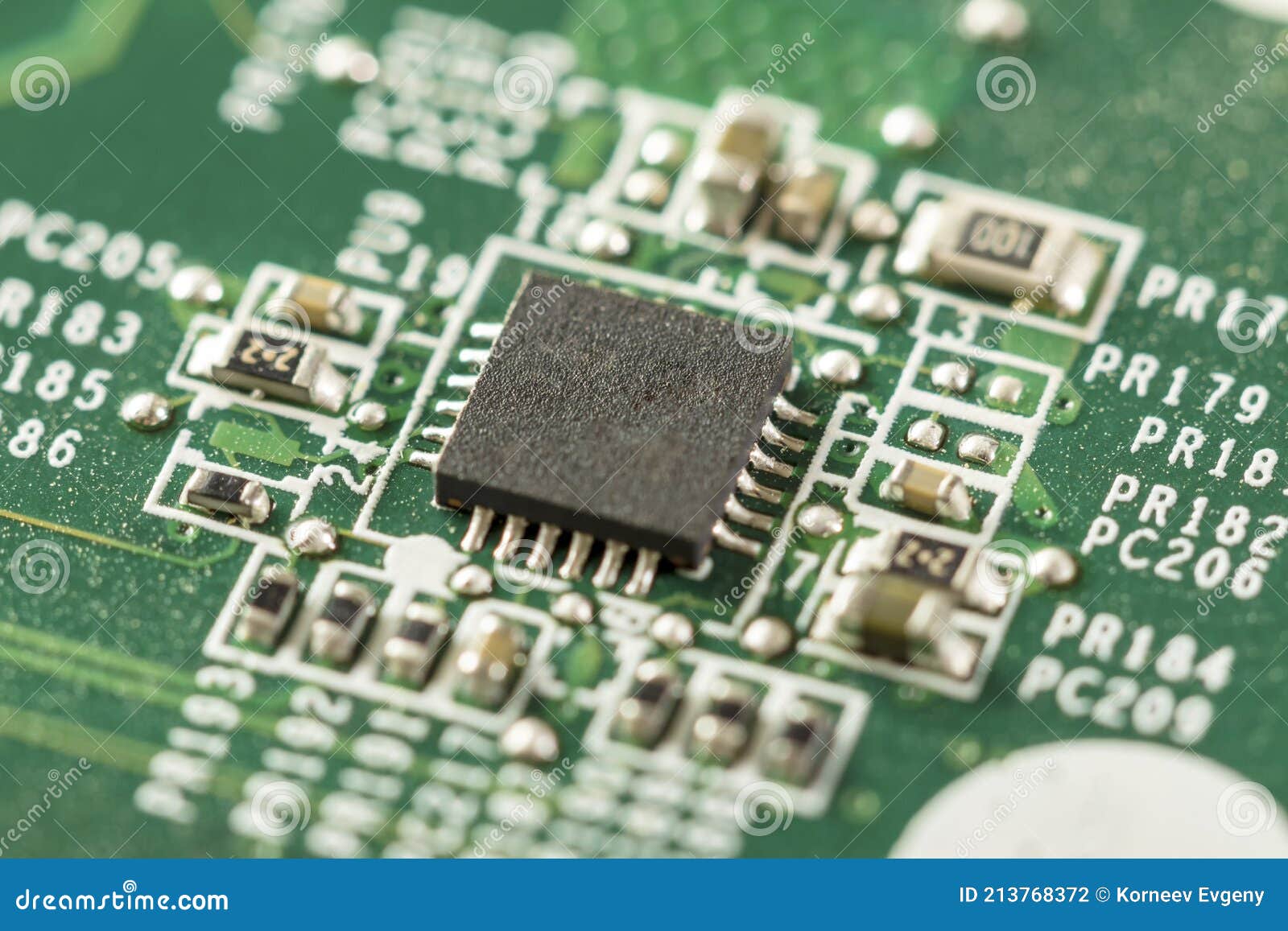 The Chip of the Computer Motherboard. Top View. Artificial Intelligence ...