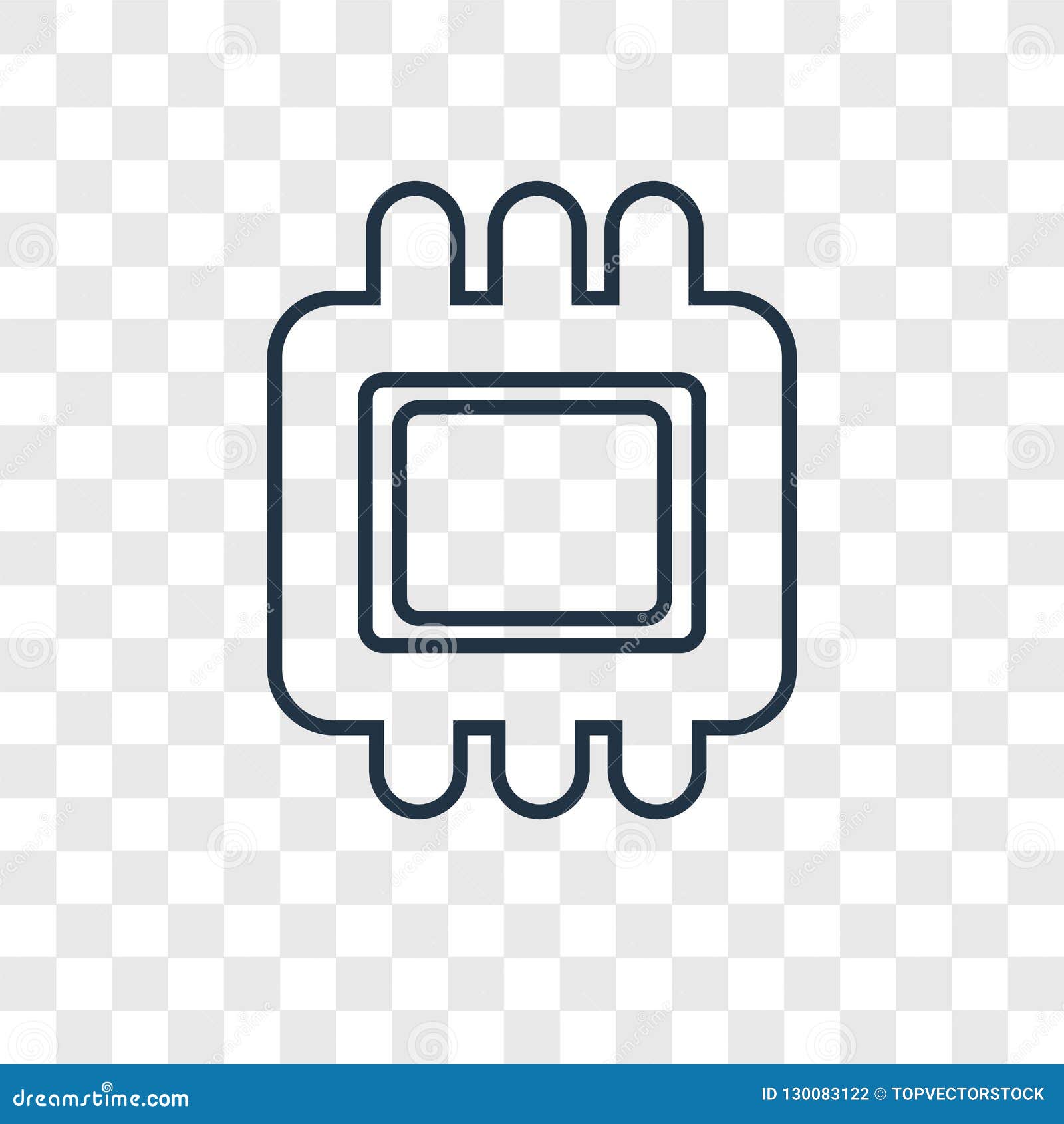 Chip Concept Vector Linear Icon Isolated on Transparent Background ...