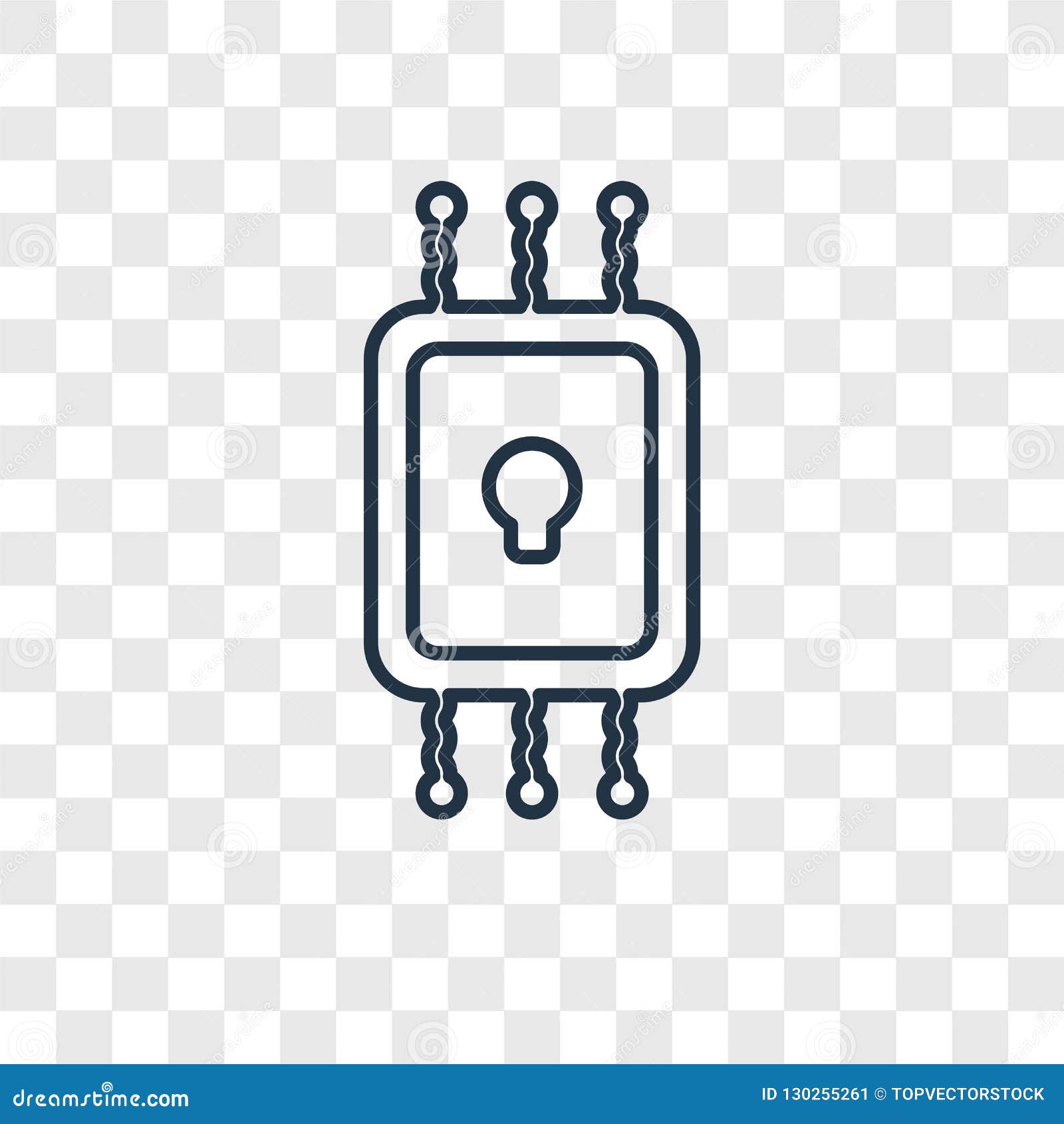 Chip Concept Vector Linear Icon Isolated on Transparent Background ...