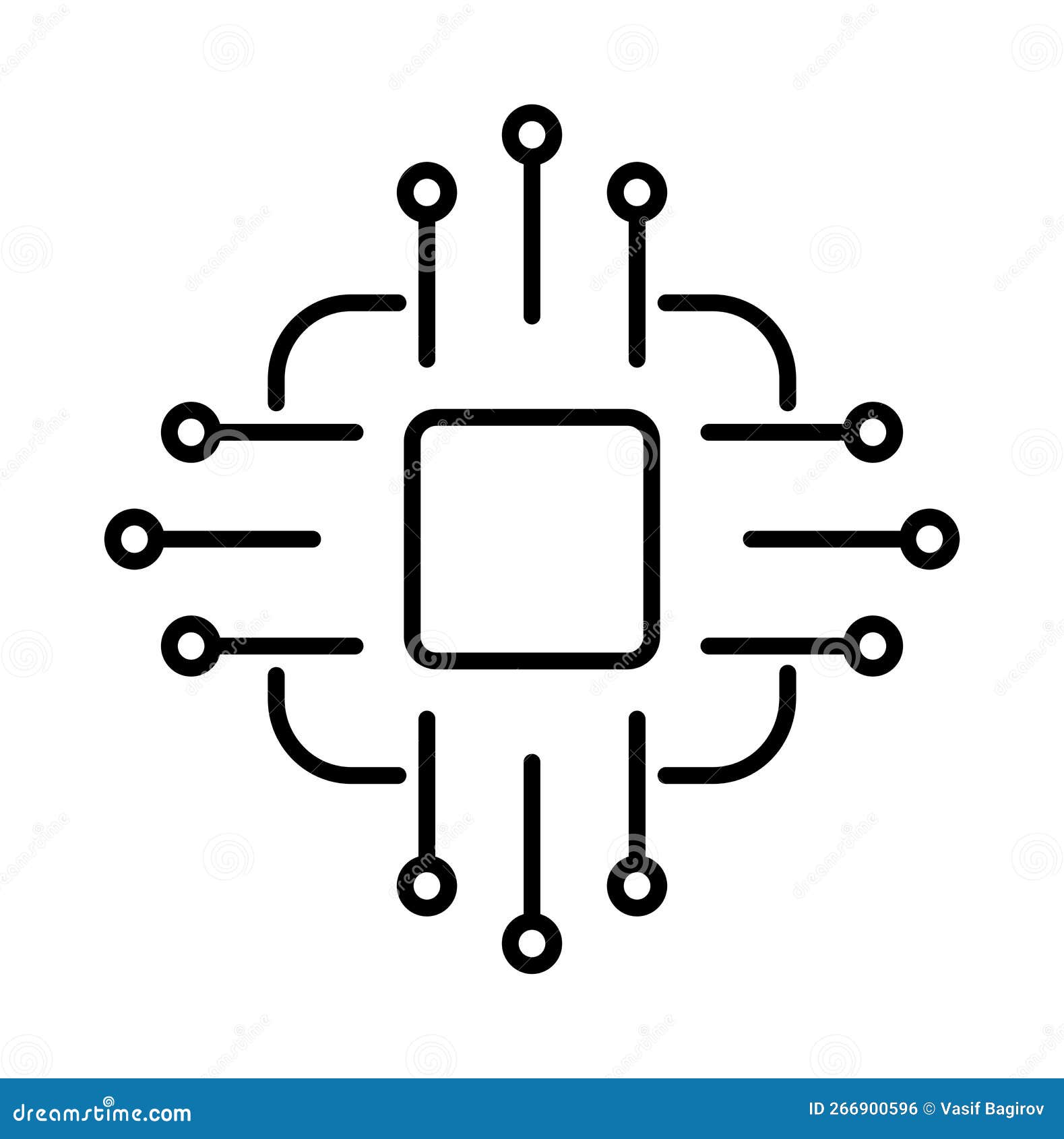 Chip, Connection, Network Vector Icon on Transparent Background ...