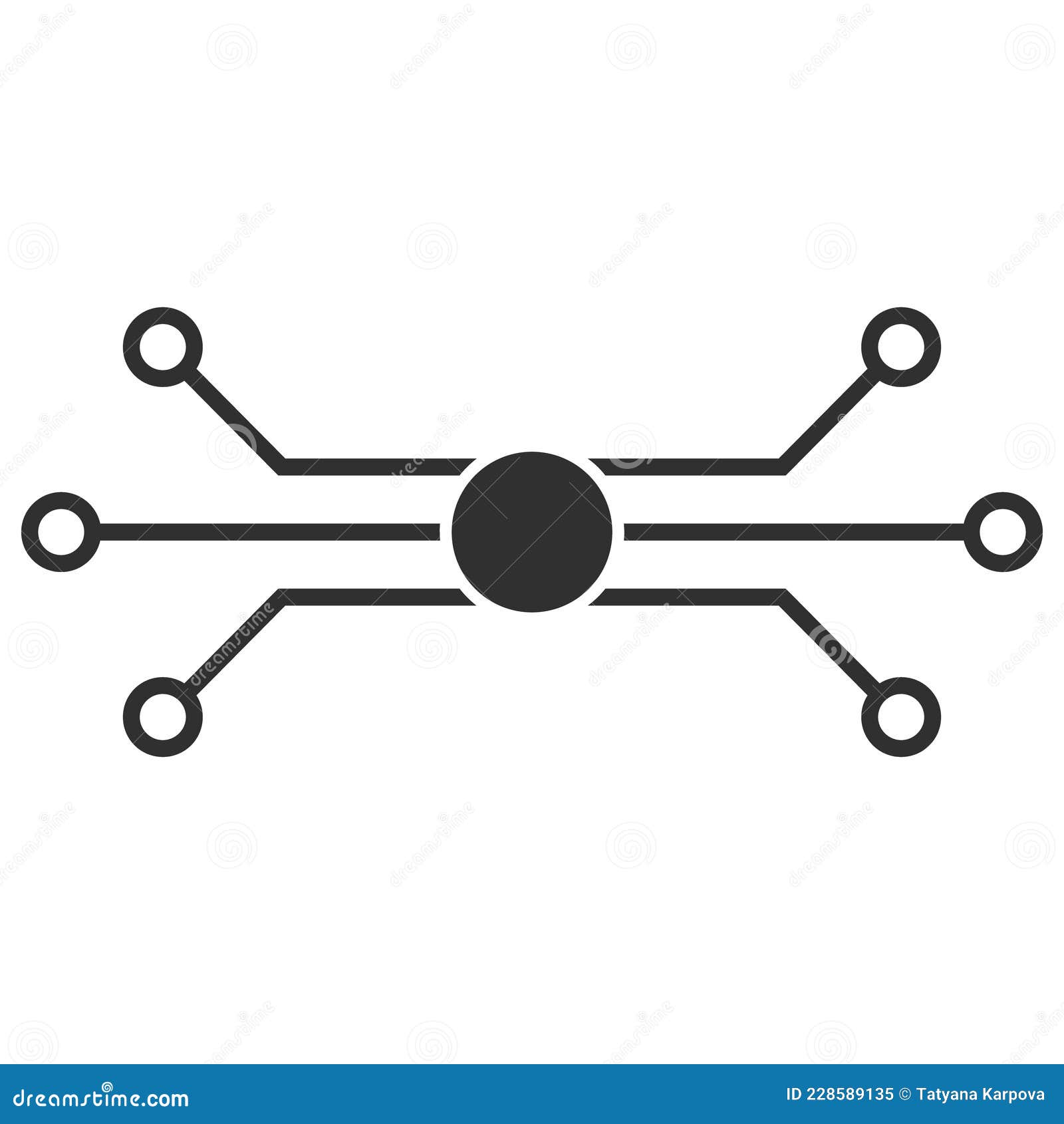Chip Connections Vector Icon Flat Illustration Stock Vector ...