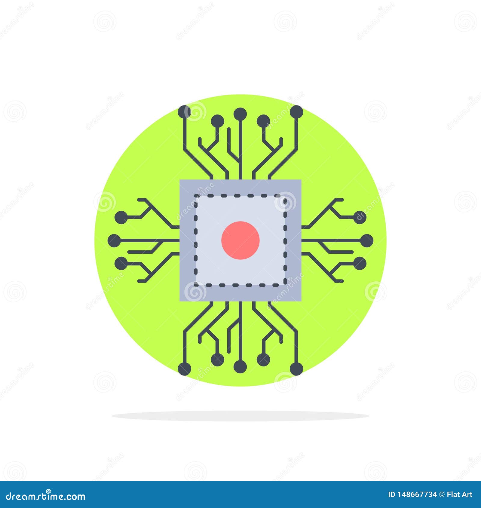 Chip, Cpu, Microchip, Processor, Technology Flat Color Icon Vector ... Chip, Cpu, Microchip, Processor, Technology Flat Color Icon Vector ...