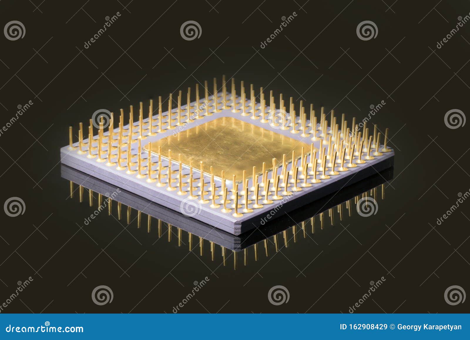 Chip CPU Processor Processor With The Underside, On A Black Background ...