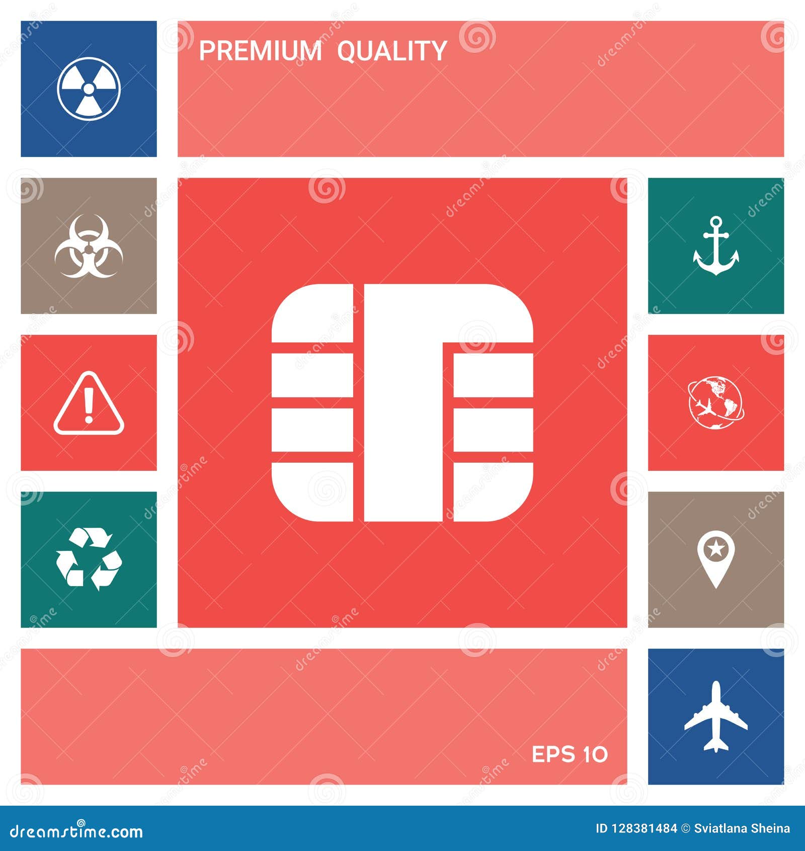 Chip of Credit Card Icon . Elements for Your Design Stock Vector ...