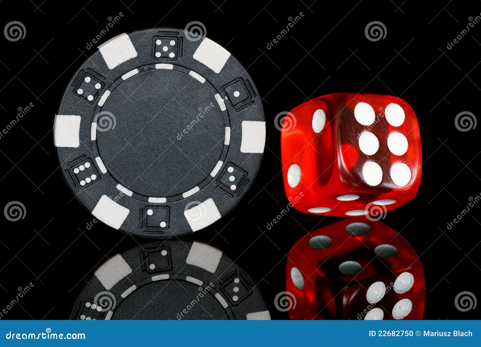 Chip and dice stock photo. Image of reflection, background - 22682750