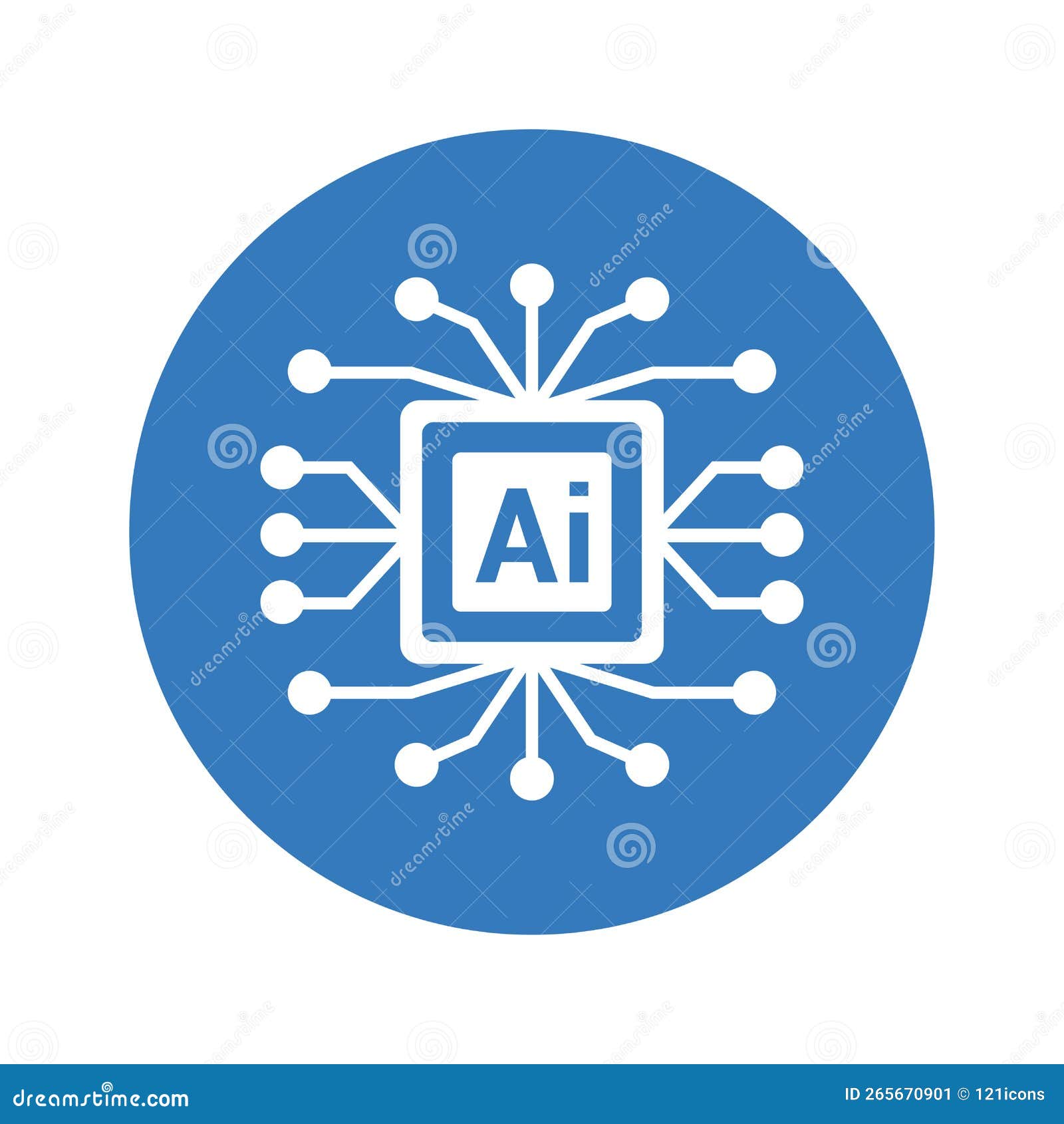 Chip, Digitalization, Media Icon. Blue Color Design Stock Illustration ...