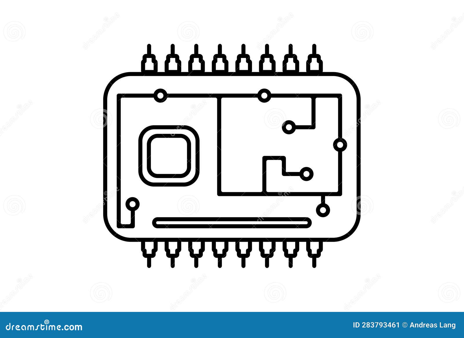 Chip Flat Icon Minimalist Technology Symbol Hardware Sign Artwork Stock ...