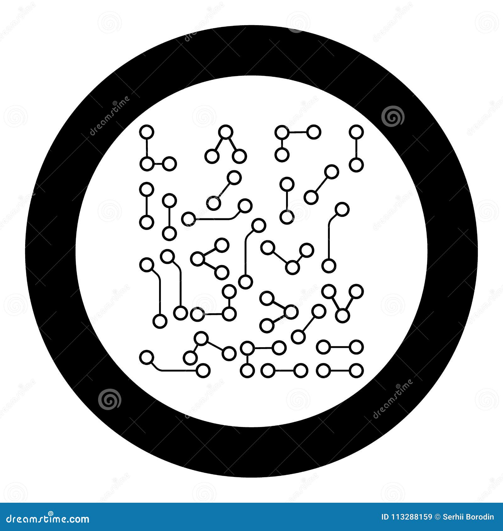 Chip Icon Black Color in Circle or Round Stock Vector - Illustration of ...