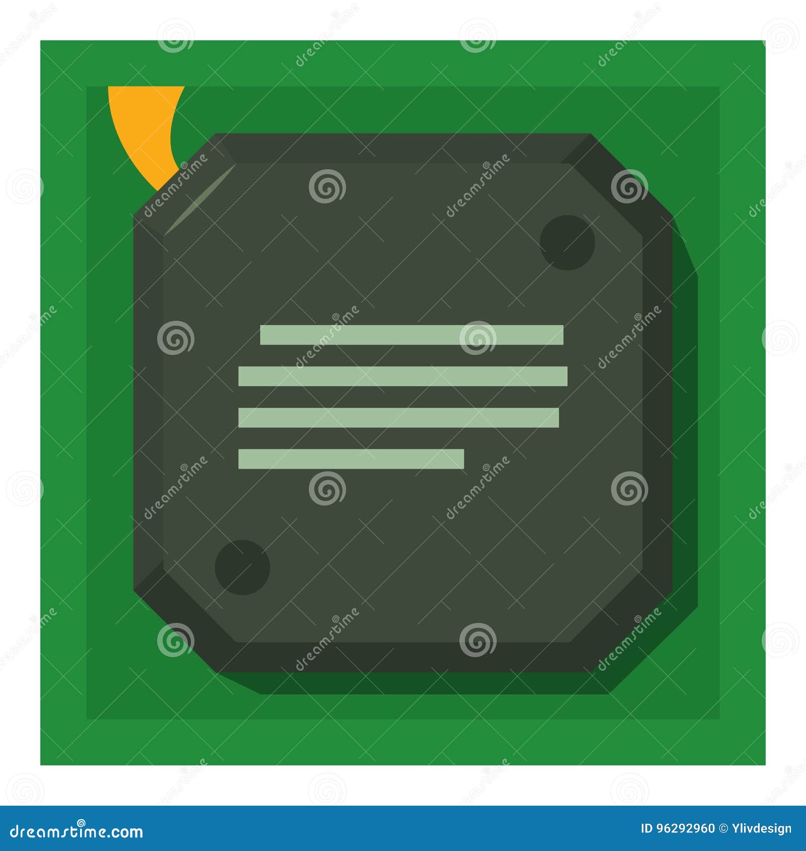 Chip icon, cartoon style stock vector. Illustration of internet - 96292960