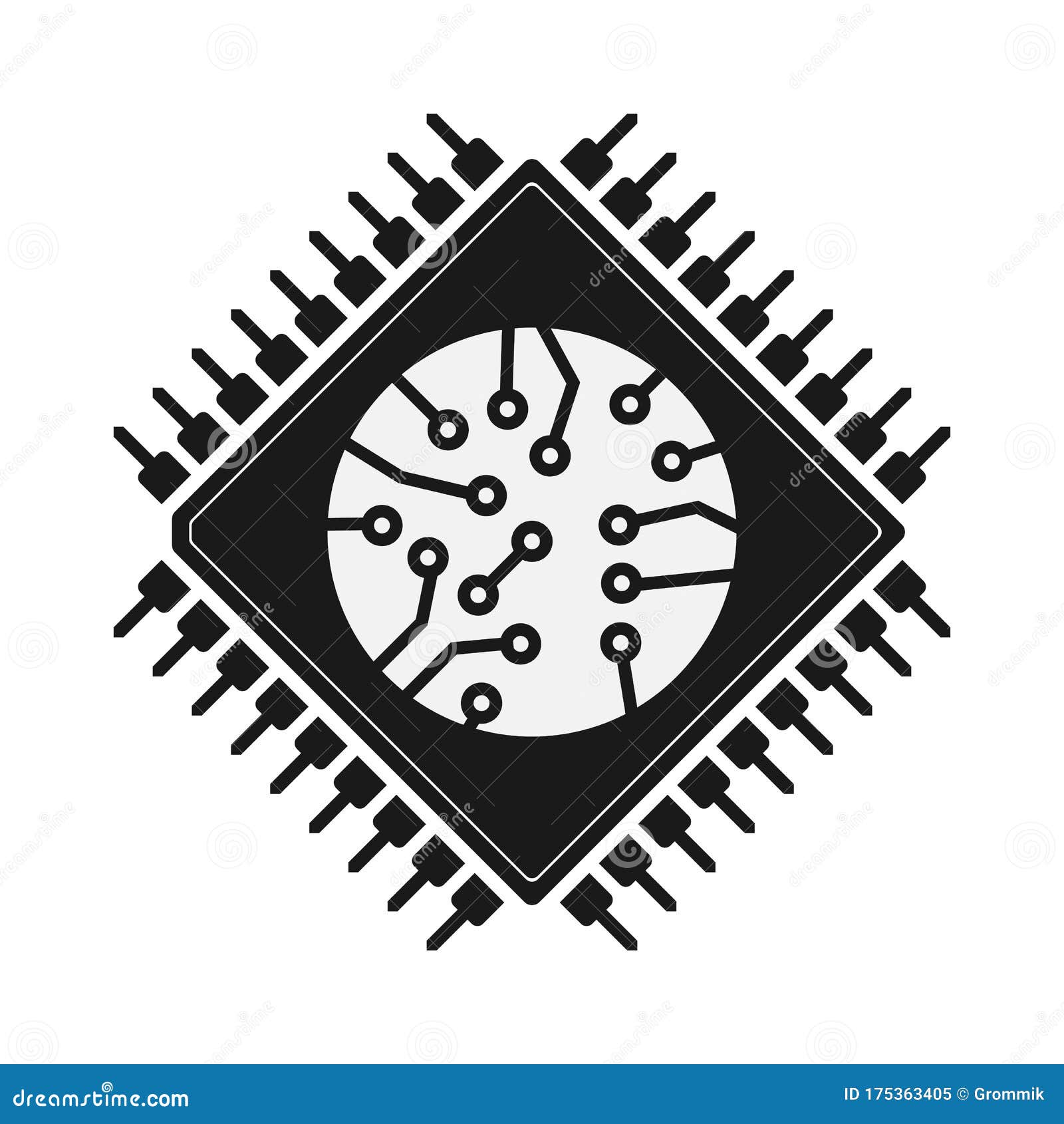 Chip Icon. Chip of an Electronic Device Stock Vector - Illustration of ...