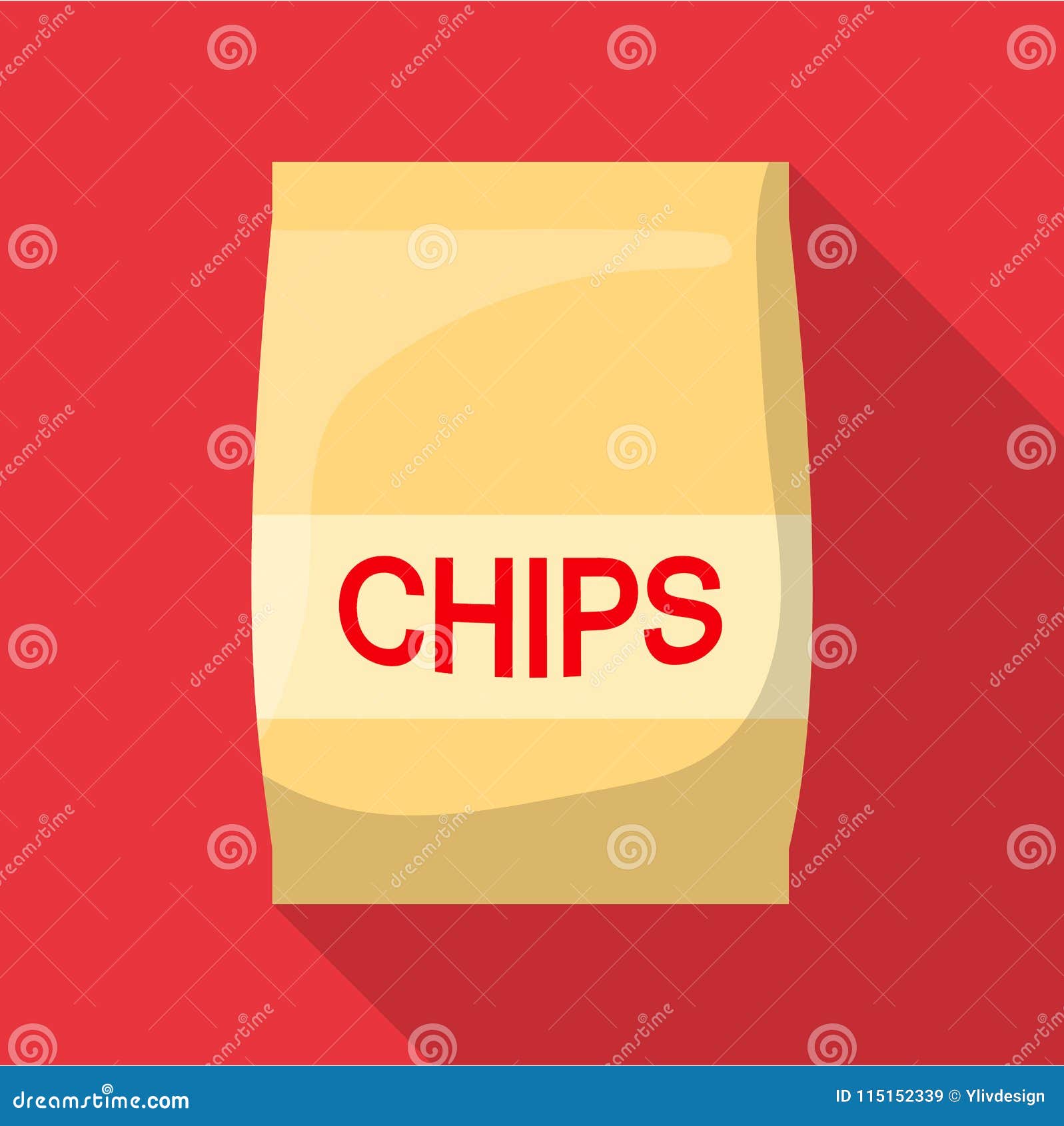 Chip icon, flat style stock vector. Illustration of corn - 115152339