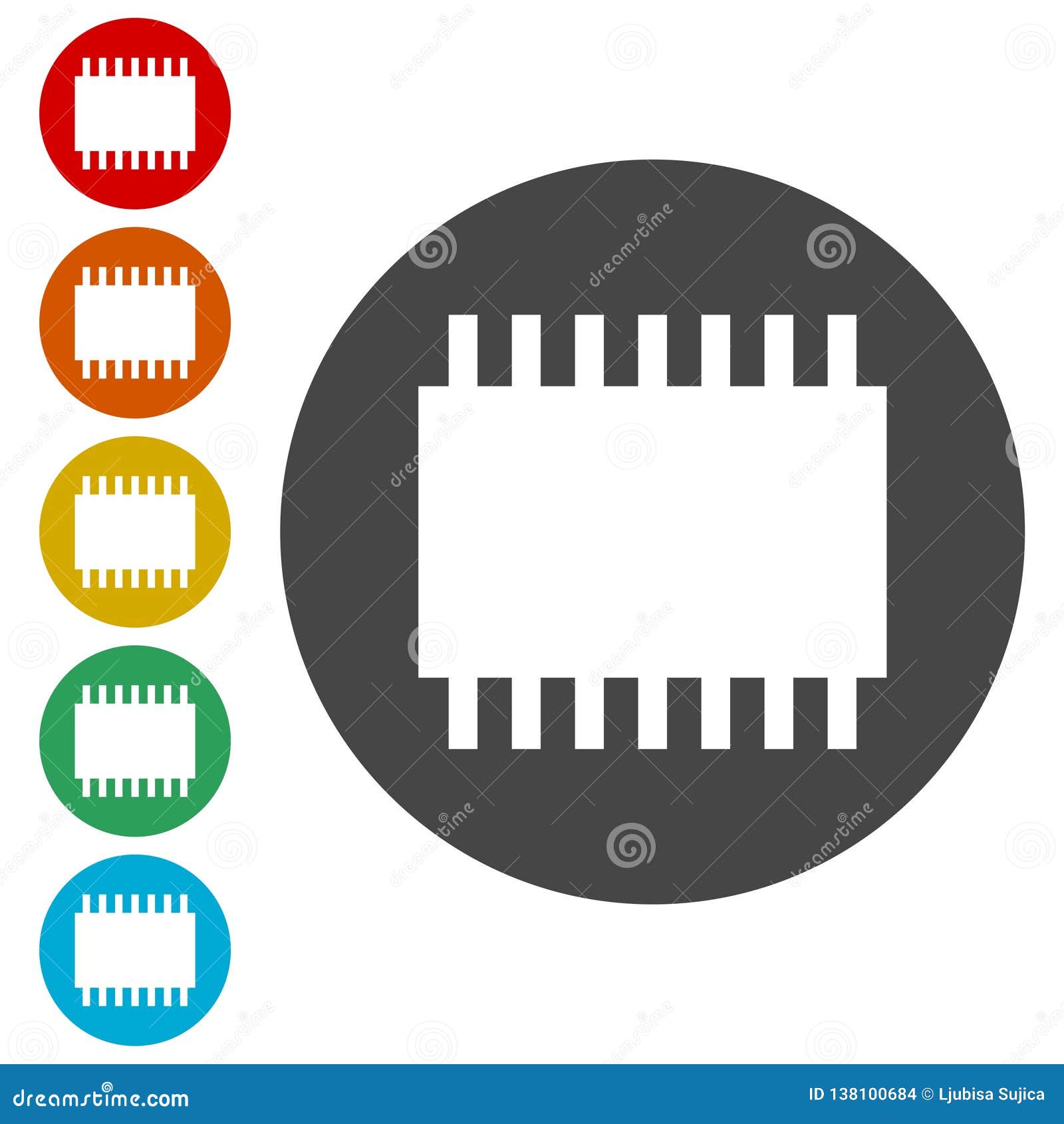 Chip Icon stock vector. Illustration of electronic, digital - 138100684