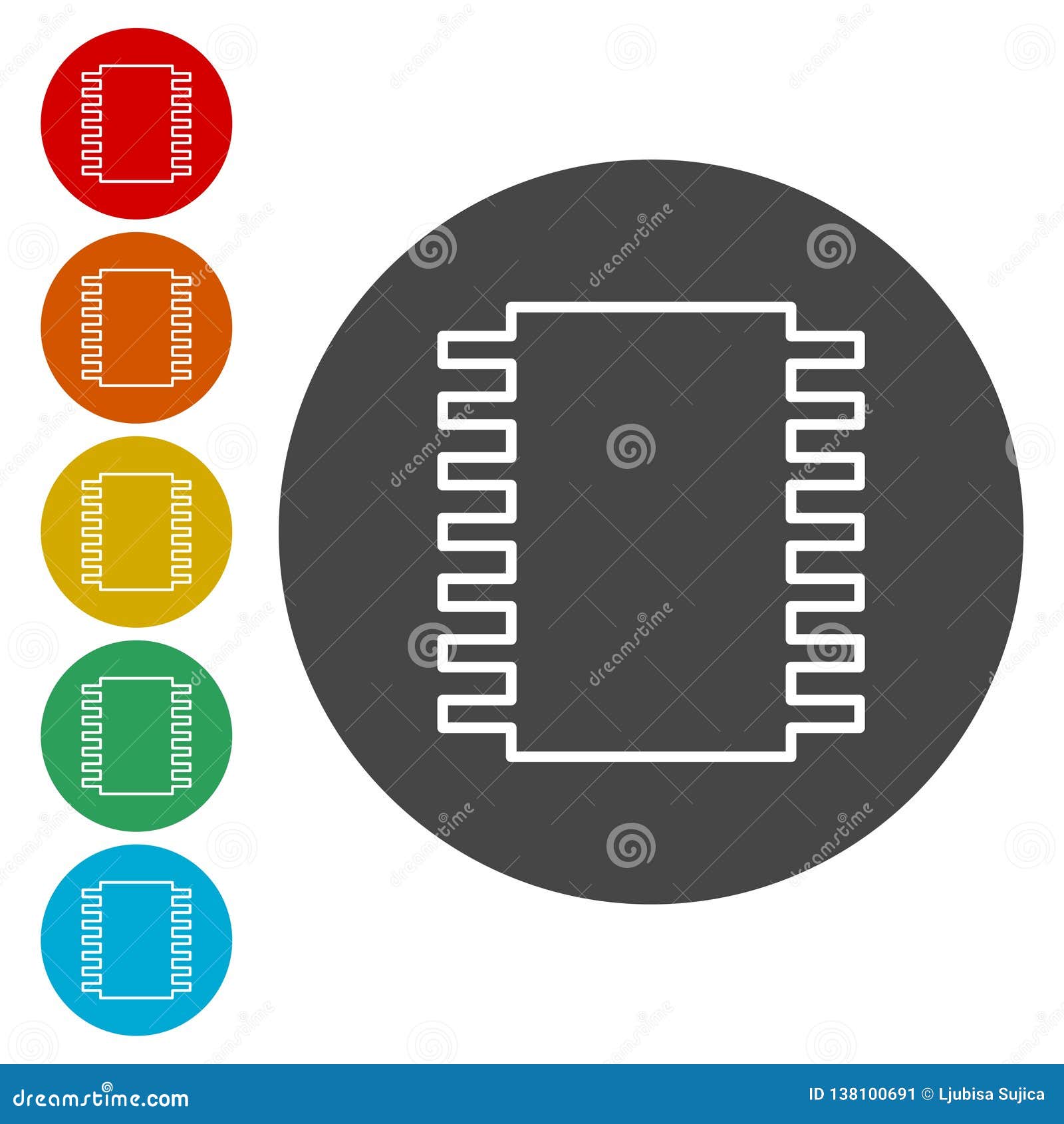 Chip Icon stock vector. Illustration of chip, electric - 138100691