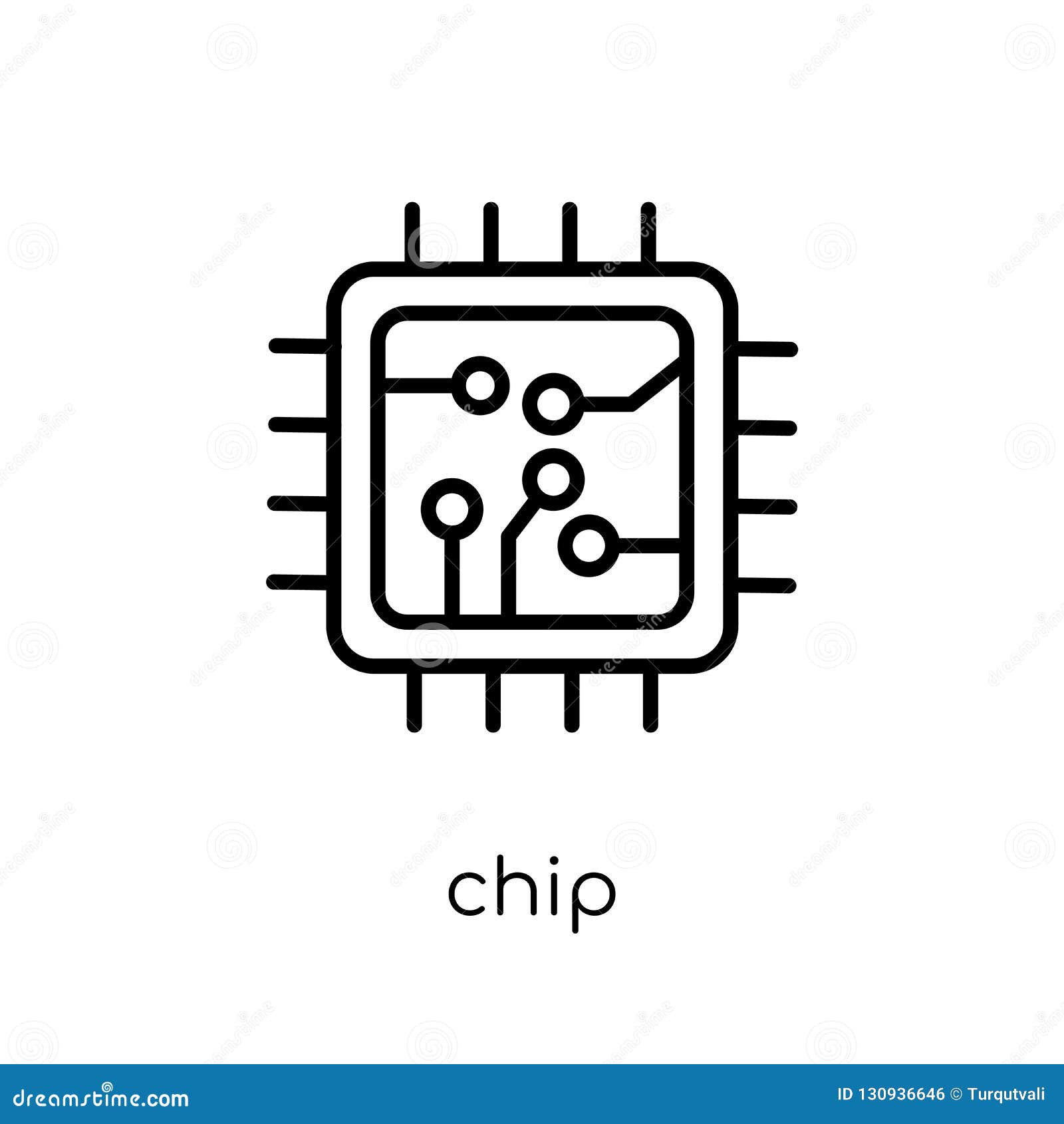 Chip Icon. Trendy Modern Flat Linear Vector Chip Icon on White B Stock ...
