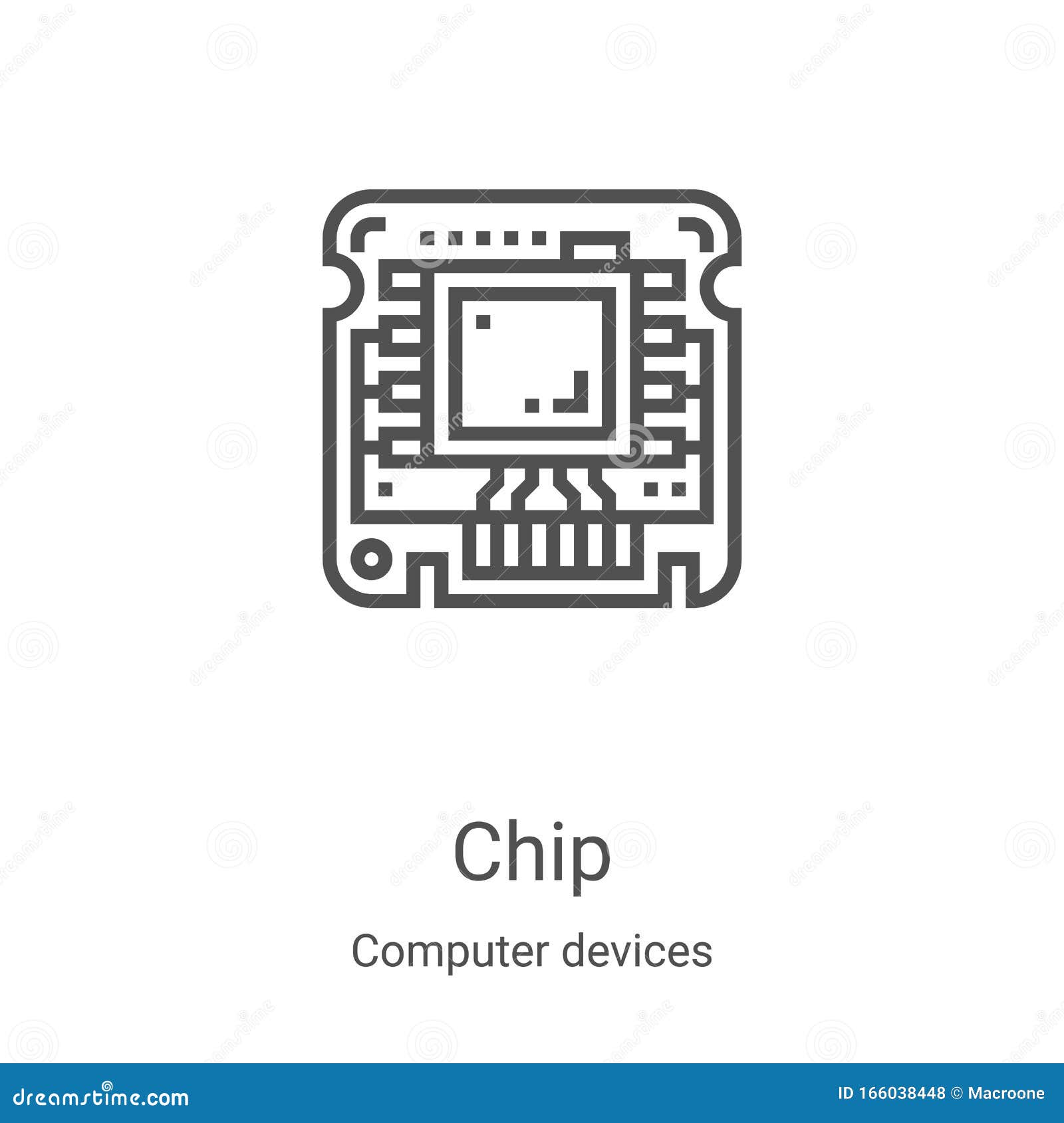 Chip Icon Vector from Computer Devices Collection. Thin Line Chip ...