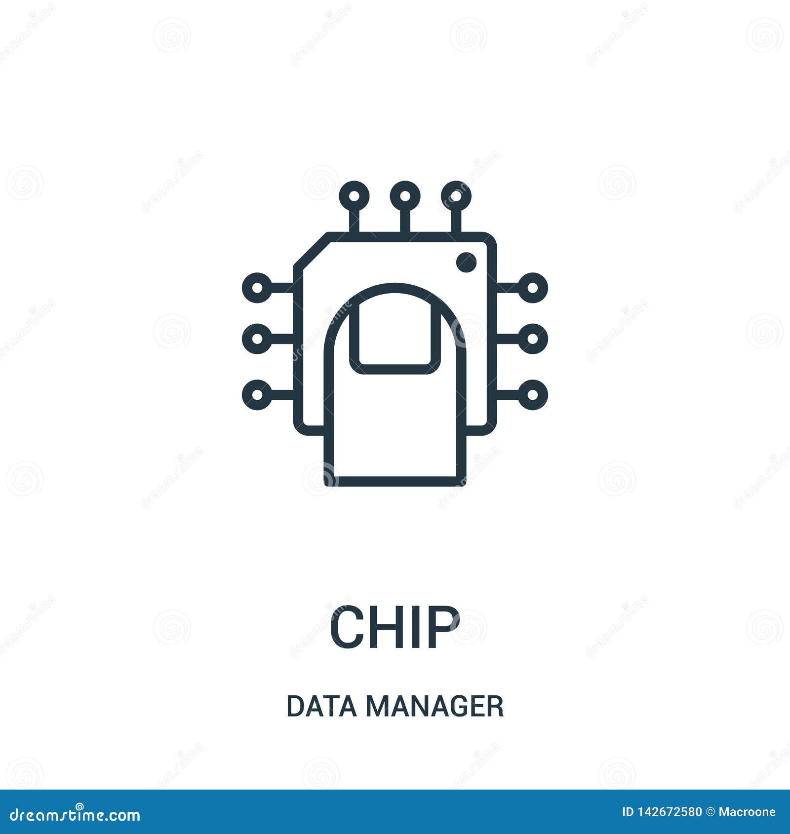Chip Icon Vector from Data Manager Collection. Thin Line Chip Outline ...