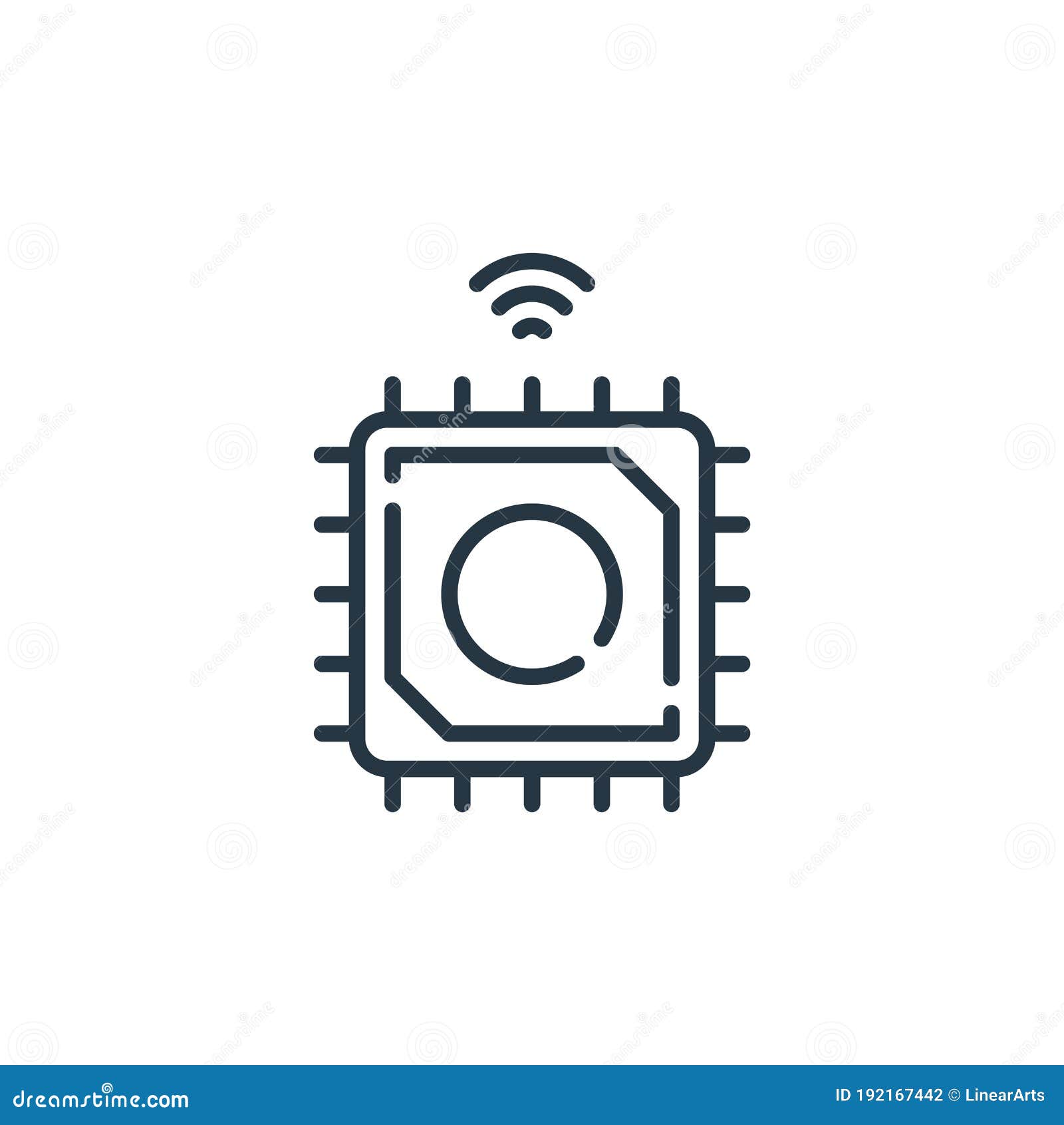 Chip Icon Vector from Smart City Concept. Thin Line Illustration of ...
