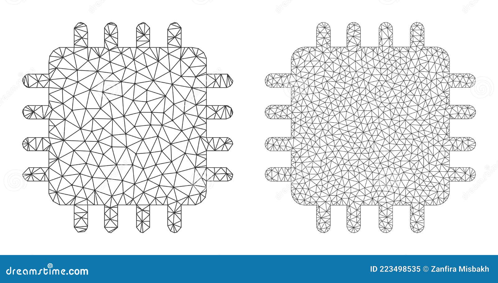 Chip Icons - Vector Polygonal Mesh Stock Vector - Illustration of ...