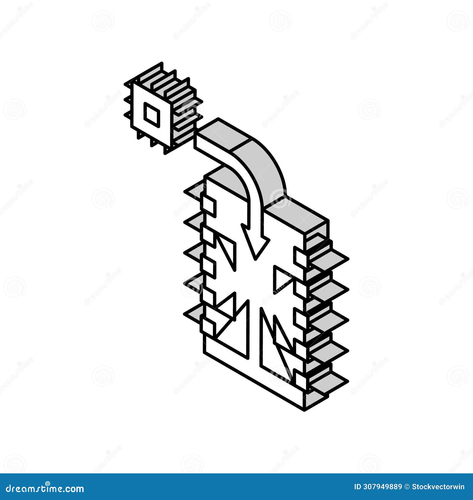 Chip Installation Semiconductor Manufacturing Isometric Icon Vector ...