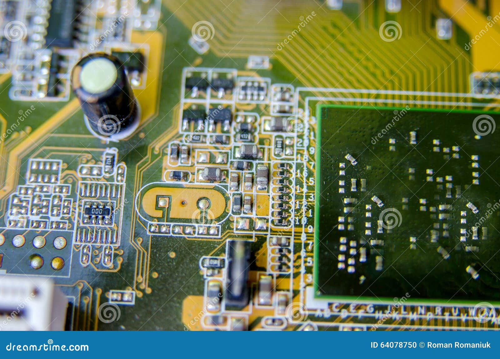 Chip in an Integrated Circuit Stock Photo - Image of green, blue: 64078750