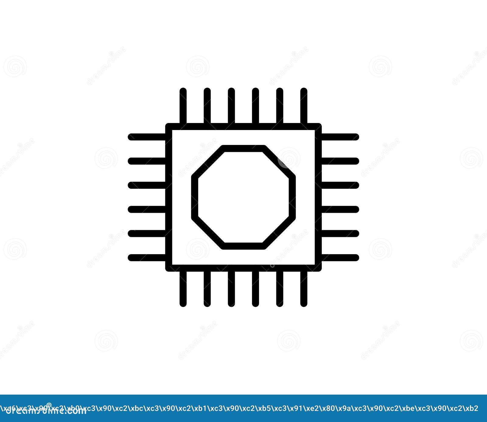 Chip line icon stock illustration. Illustration of network - 186928326