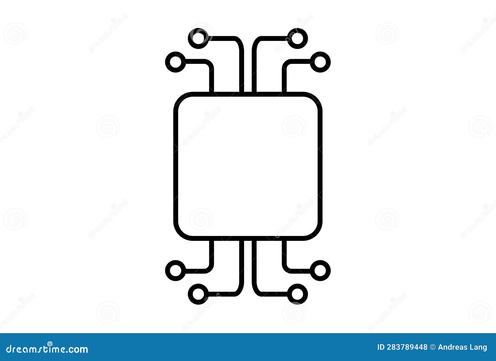 Chip Line Icon Website Symbol Artificial Intelligence Black Sign for ...