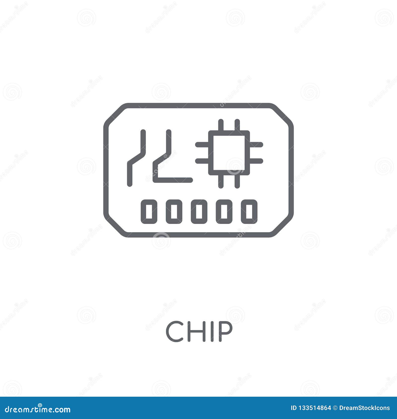 Chip Linear Icon. Modern Outline Chip Logo Concept on White Back Stock ...