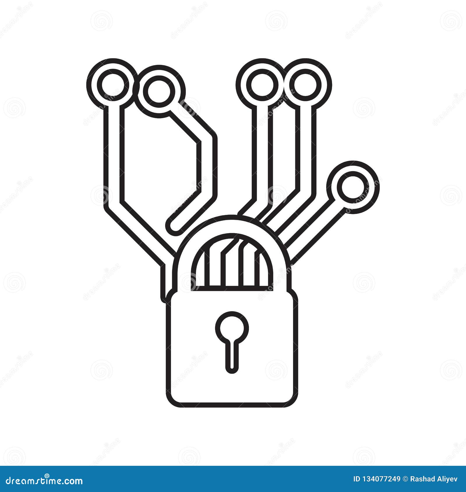 Chip and Lock Icon. Element of Cyber Security for Mobile Concept and ...