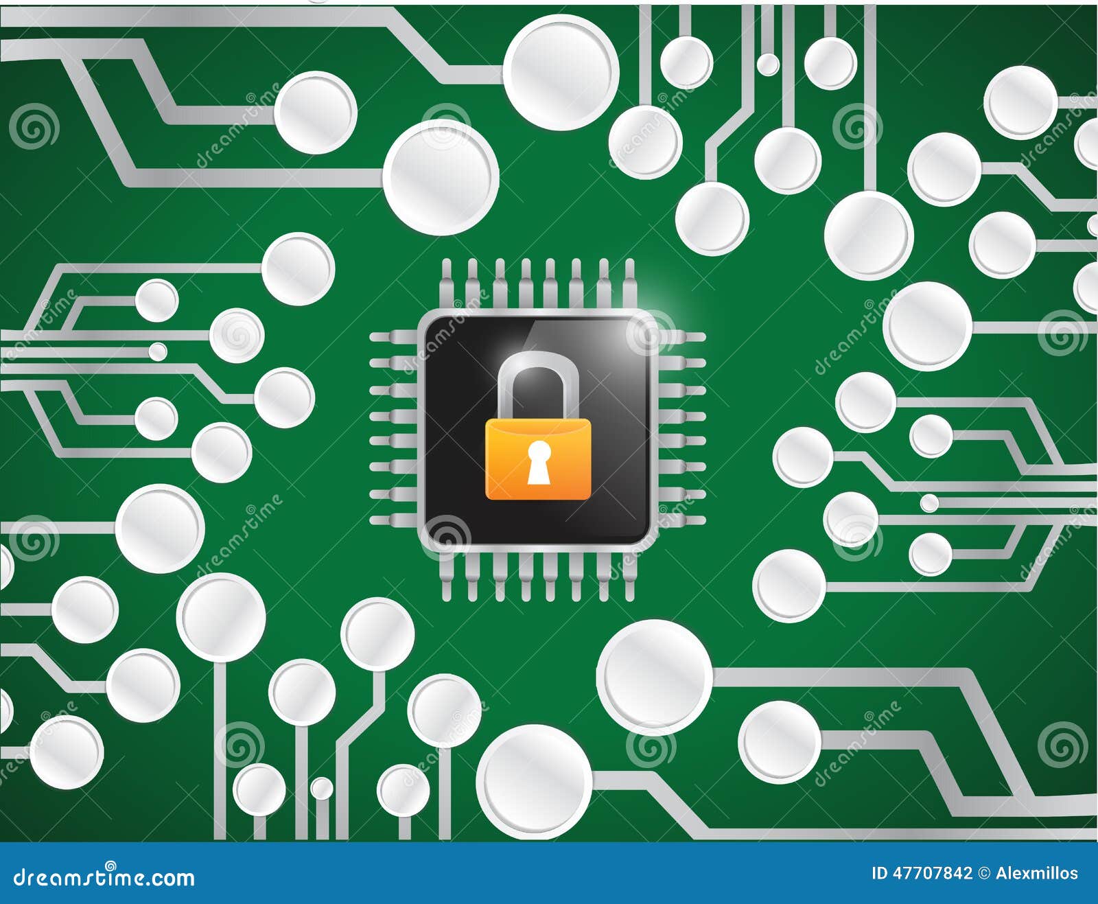 Chip Lock Security Illustration Design Stock Illustration ...